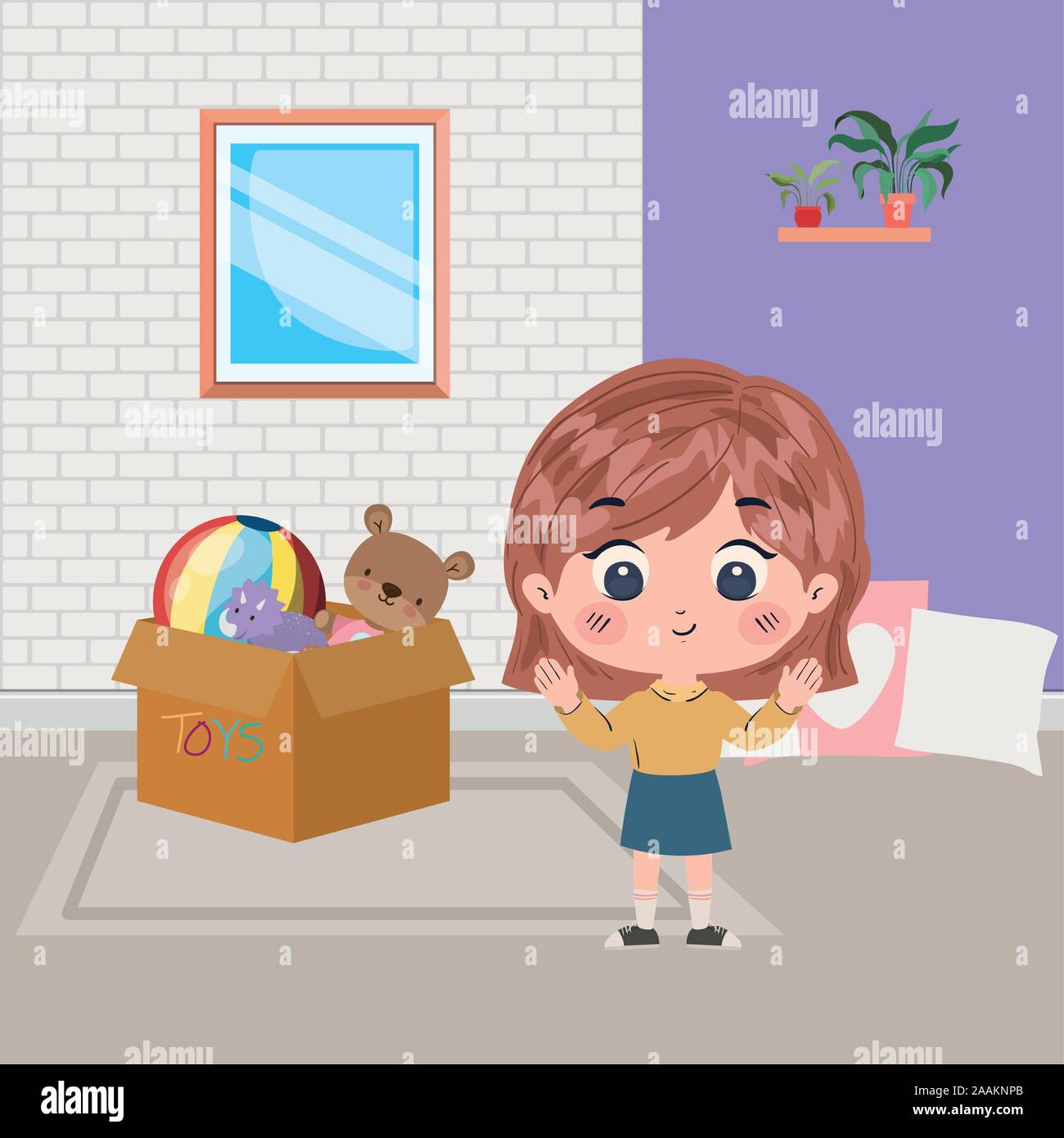 girl cartoon in room vector design Stock Vector Image & Art - Alamy