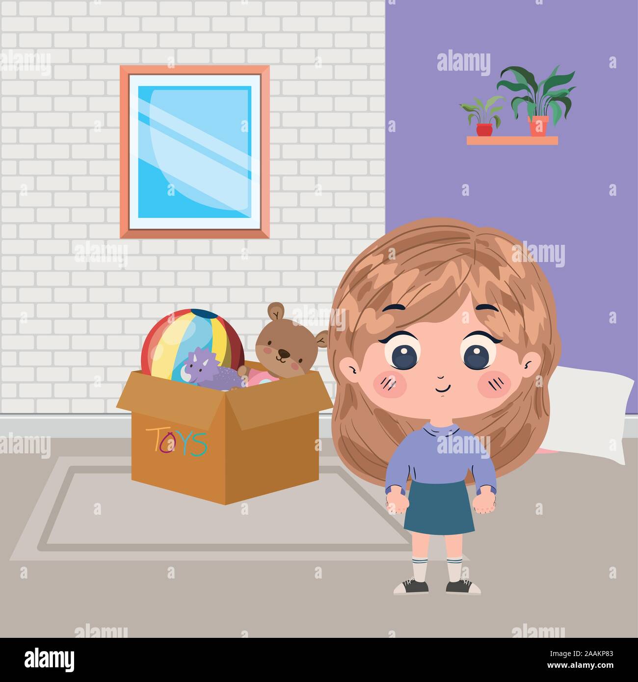 girl cartoon in room vector design Stock Vector Image & Art - Alamy