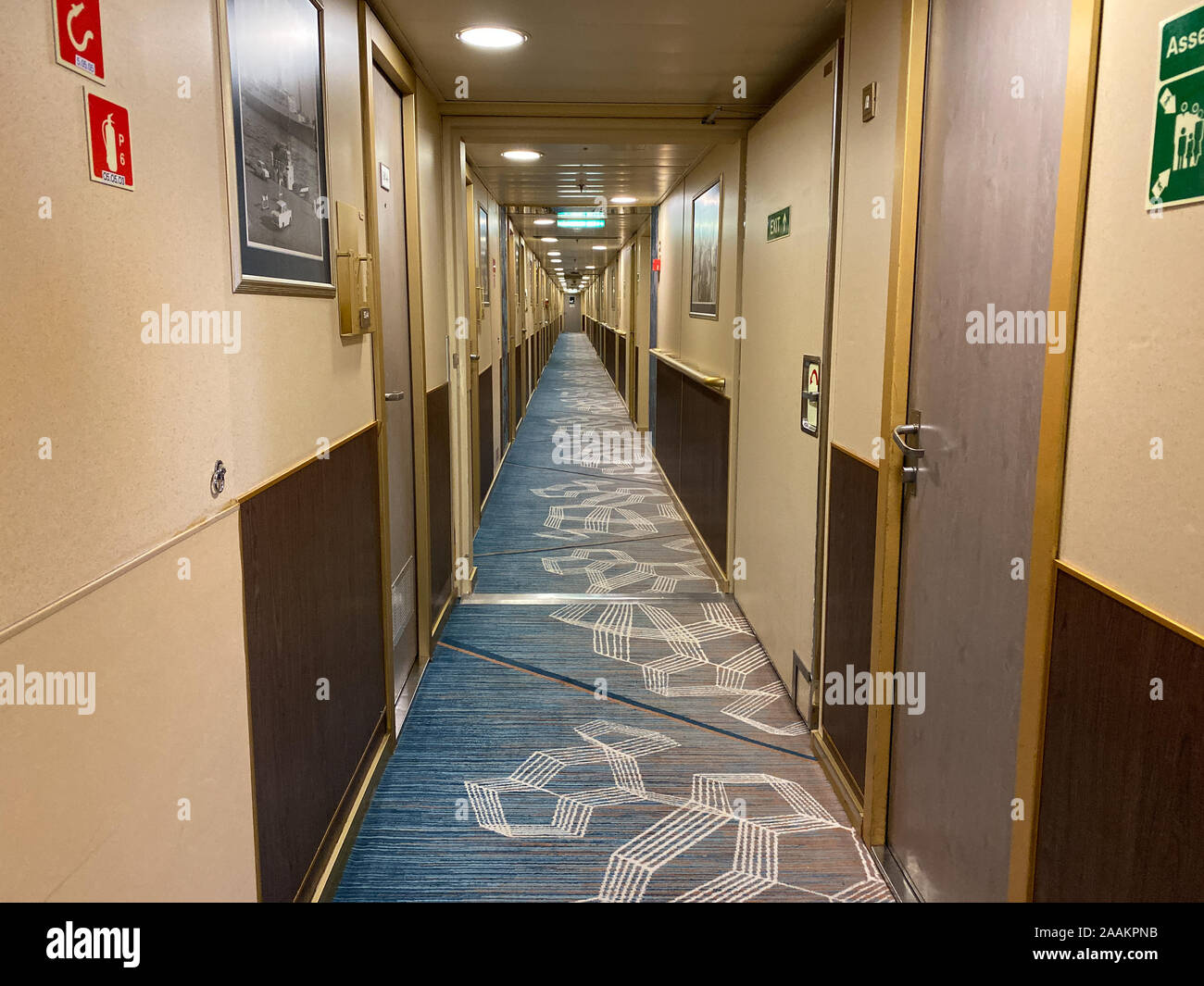 Passenger cruise ship interior corridor hi-res stock photography and ...