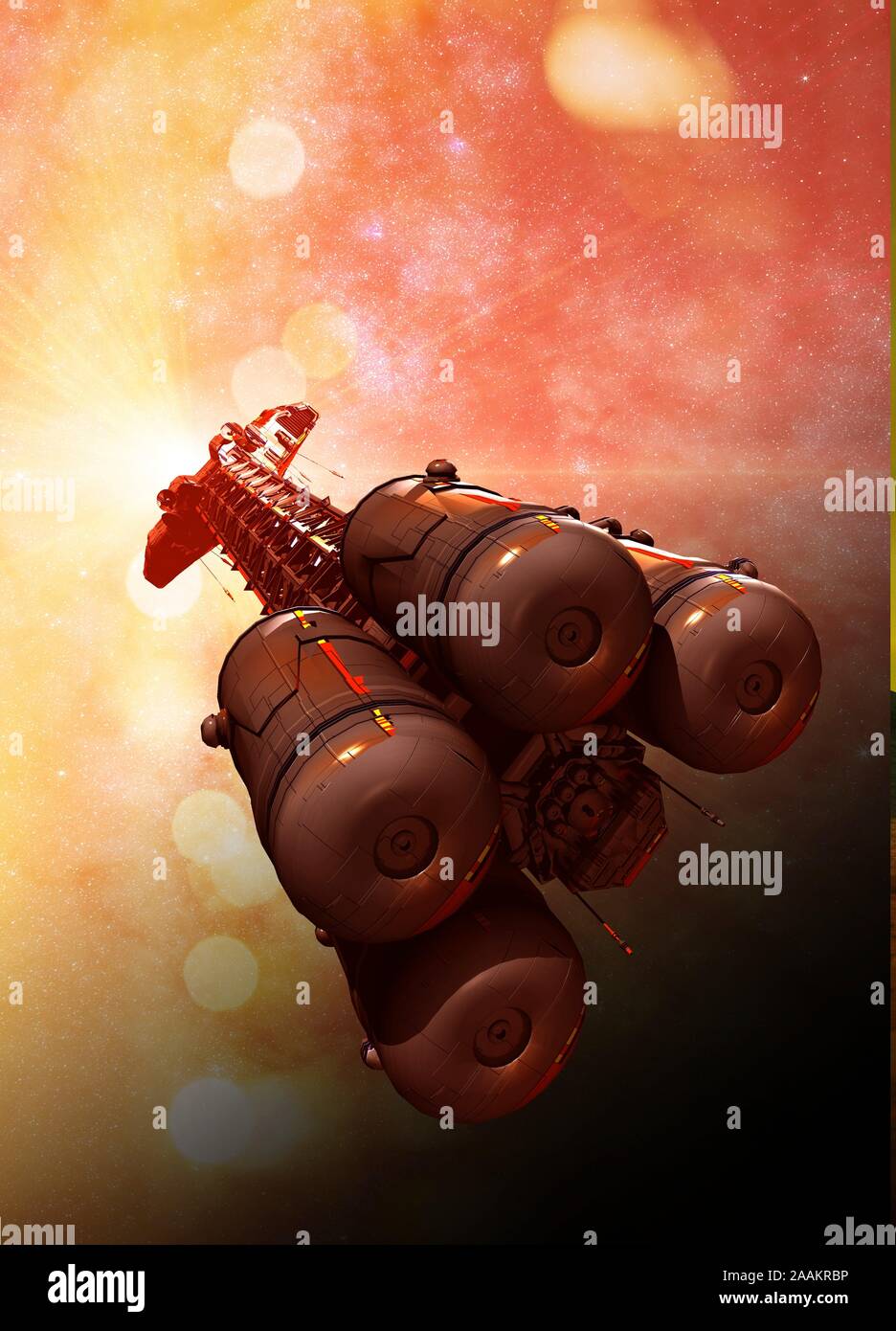 Spacecraft heading into space, illustration Stock Photo - Alamy