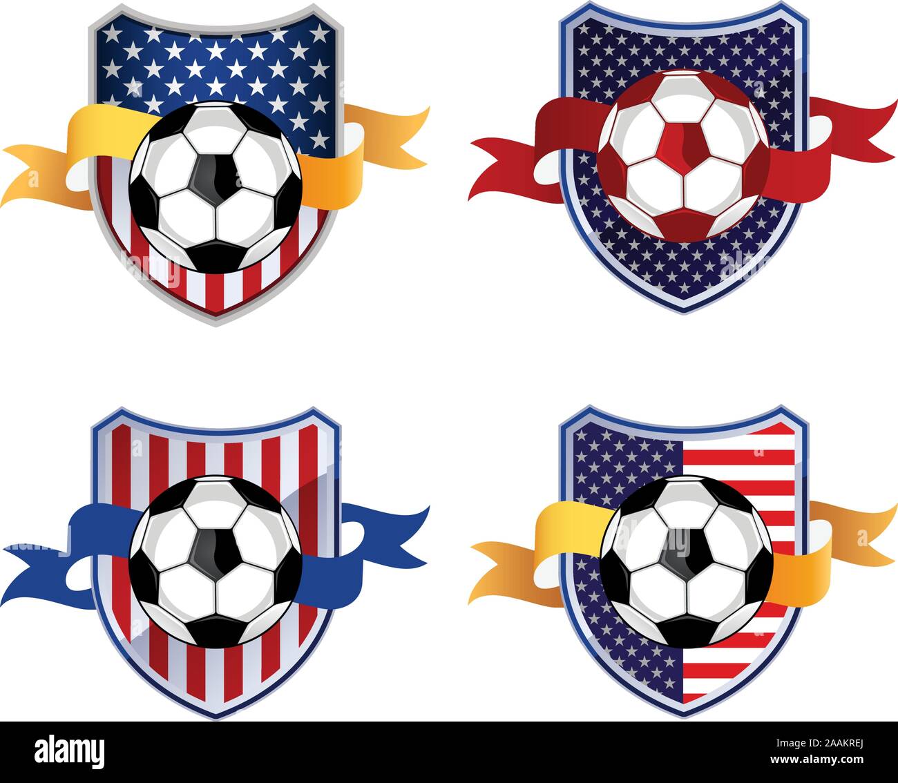 American Soccer Football Emblem, with American flag motive and star ...