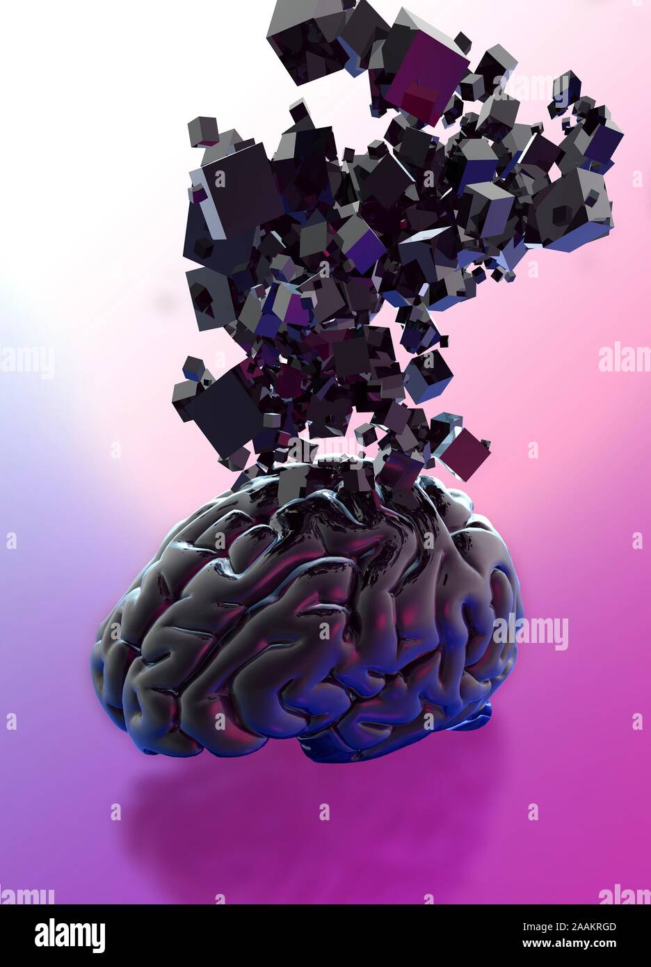 Human brain and cubes, illustration Stock Photo - Alamy