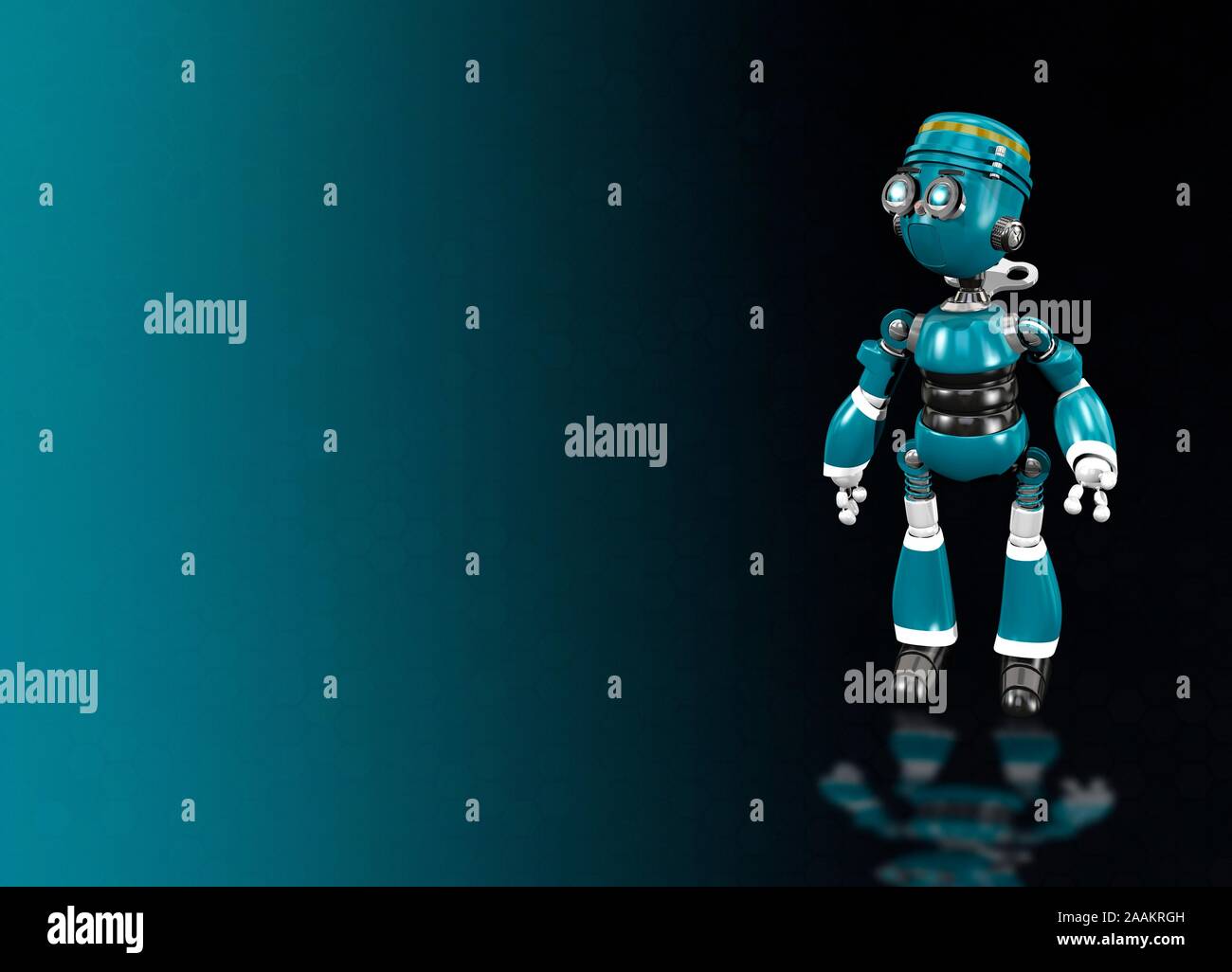 Blue robot, illustration Stock Photo - Alamy