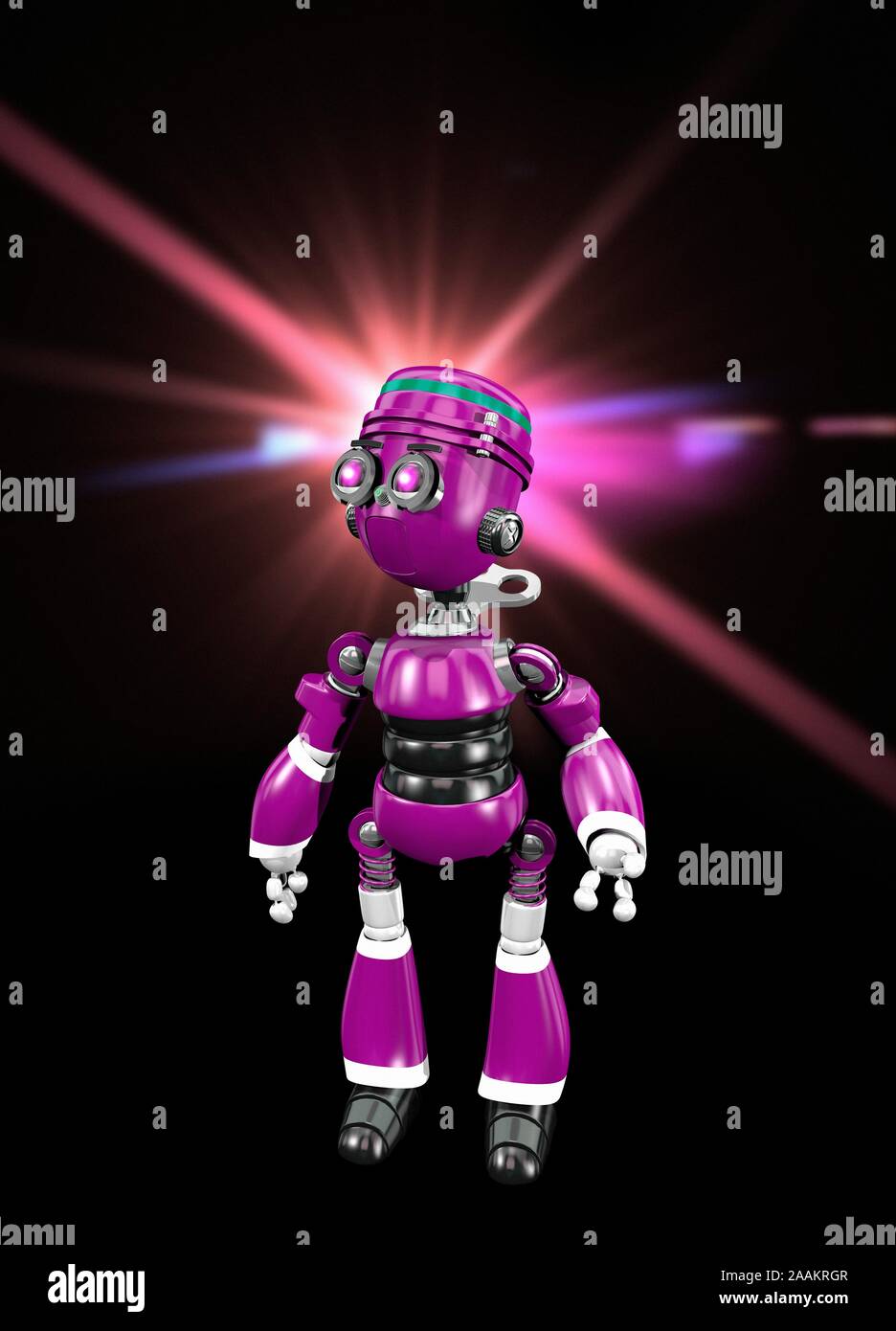Purple robot, illustration Stock Photo - Alamy