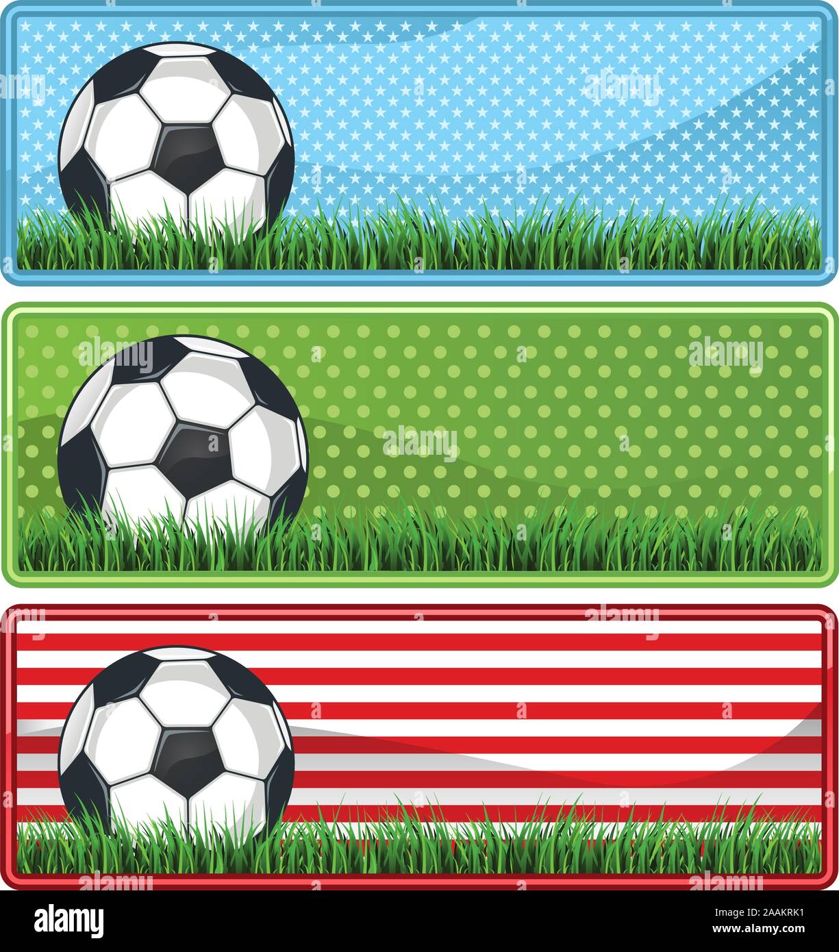 Soccer football banner sets with three different great motives, with ...