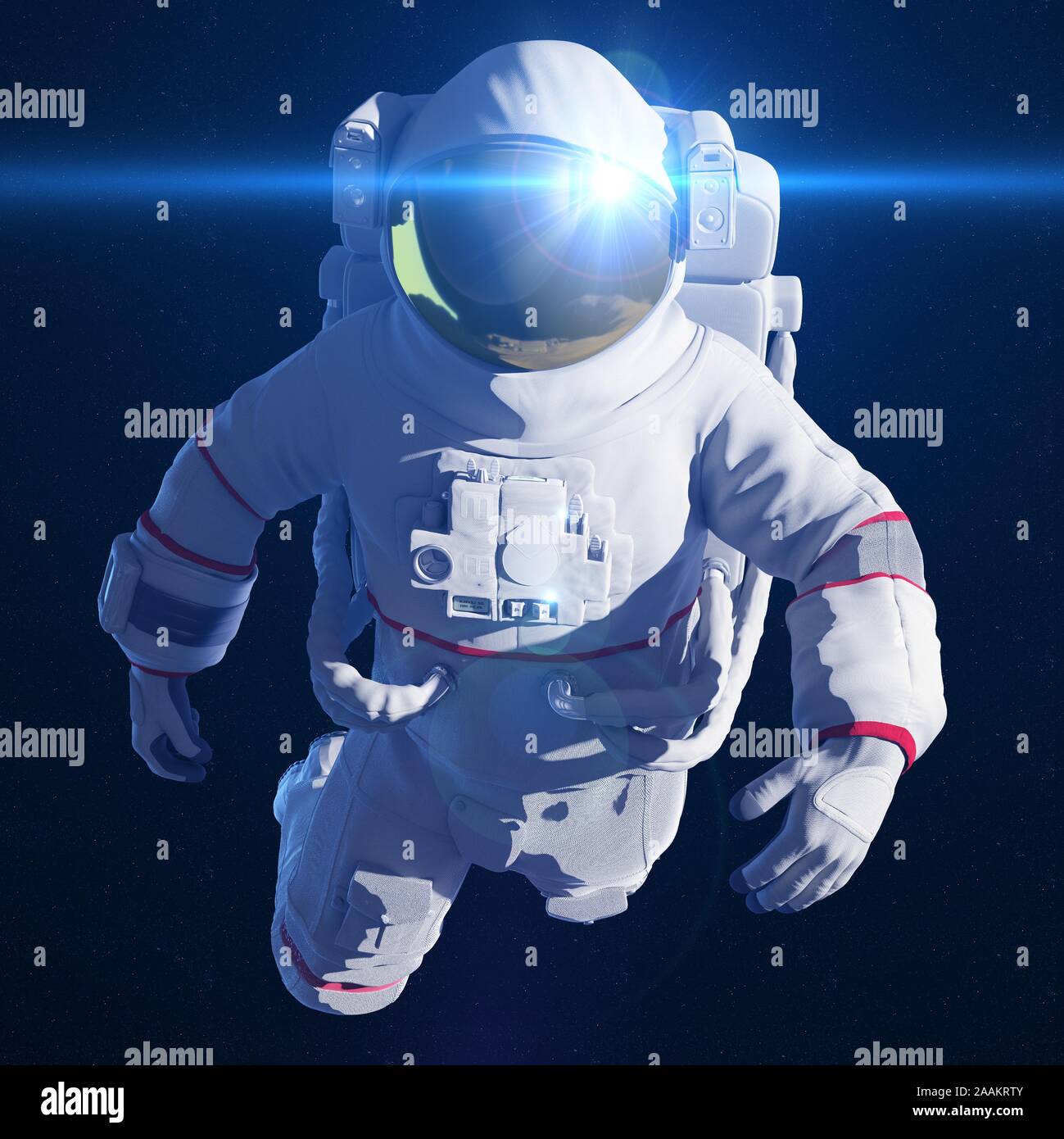 Astronaut in space, computer illustration Stock Photo - Alamy