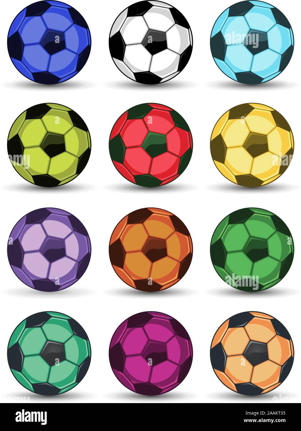 Soccer colour ball icons Stock Vector Image & Art - Alamy