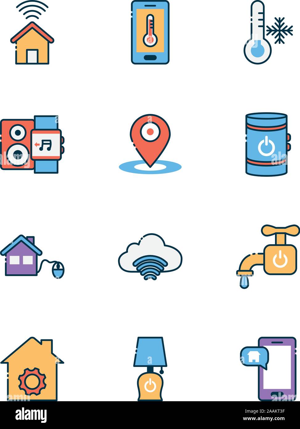 Smart home icon set vector design Stock Vector Image & Art - Alamy