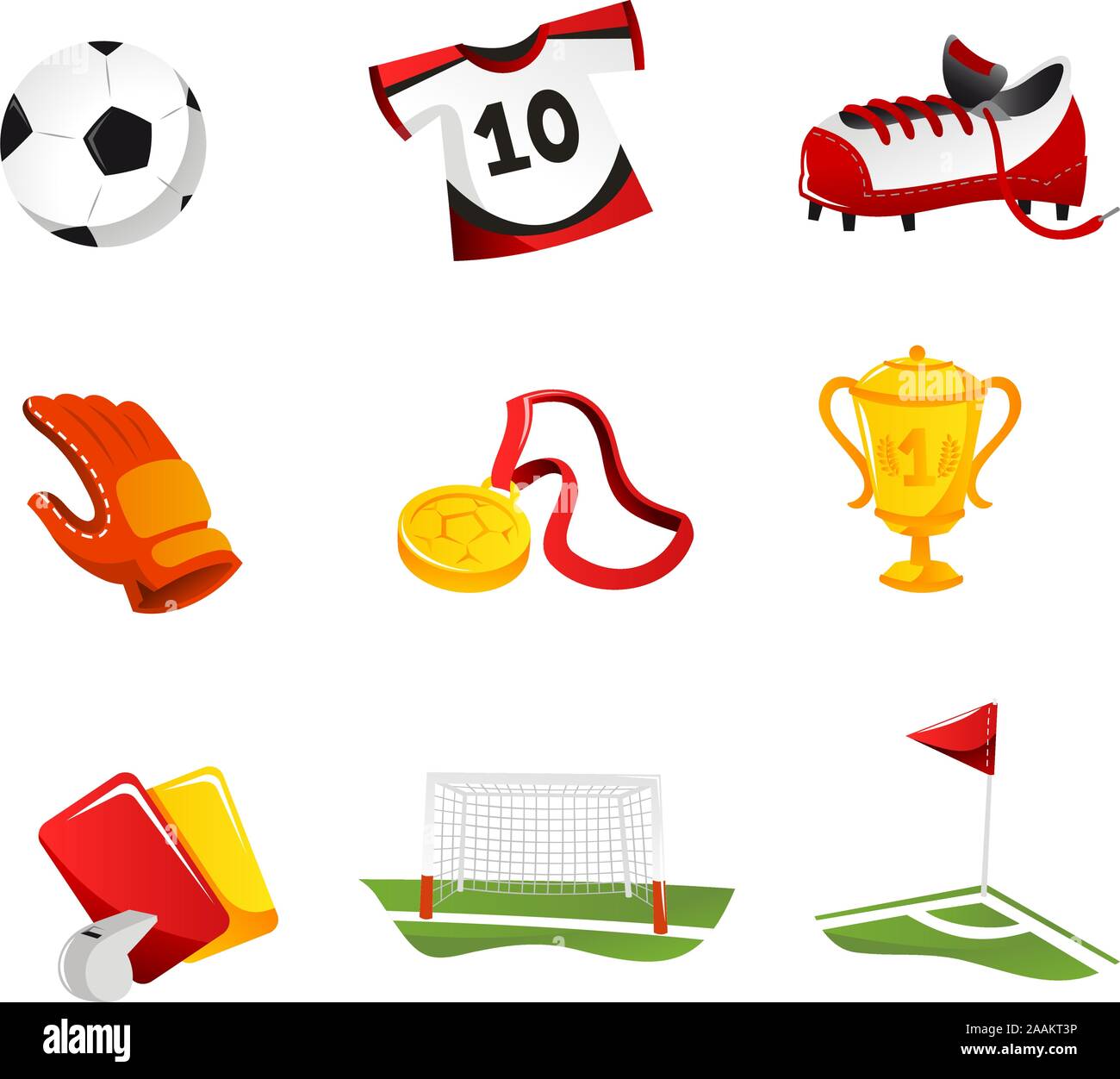 Soccer Icons with Football ball, football Shirt, football Shoes ...