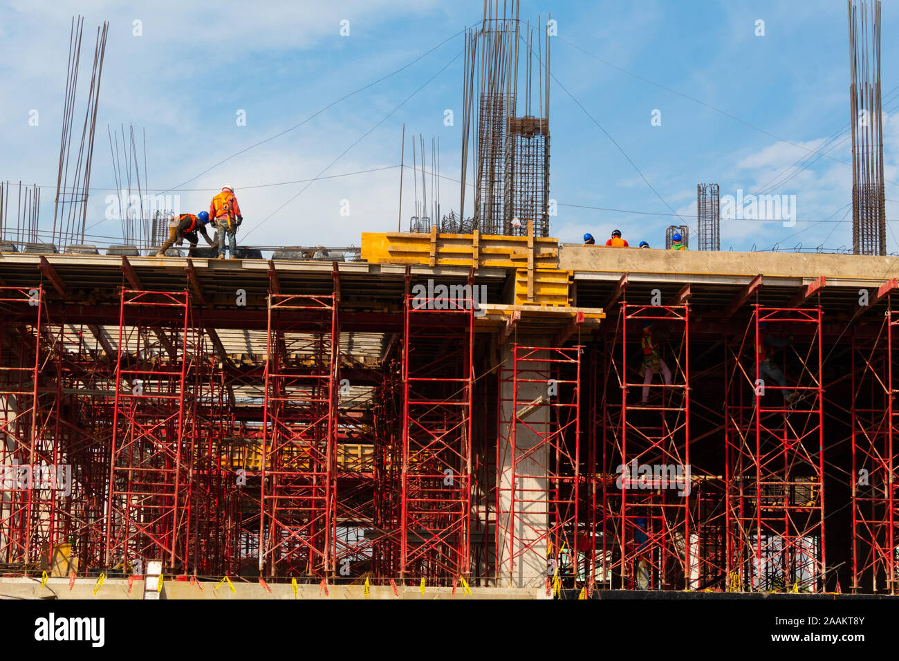 Culiacan, Sinaloa, Mexico - November 05 2019: Construction work by many ...
