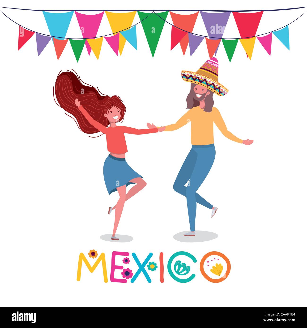 Mexican Lady Dancing Cartoon