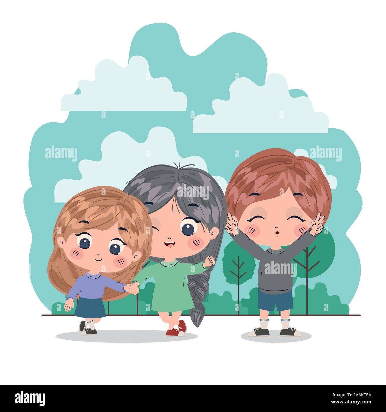 Girls and boy cartoon vector design Stock Vector Image & Art - Alamy