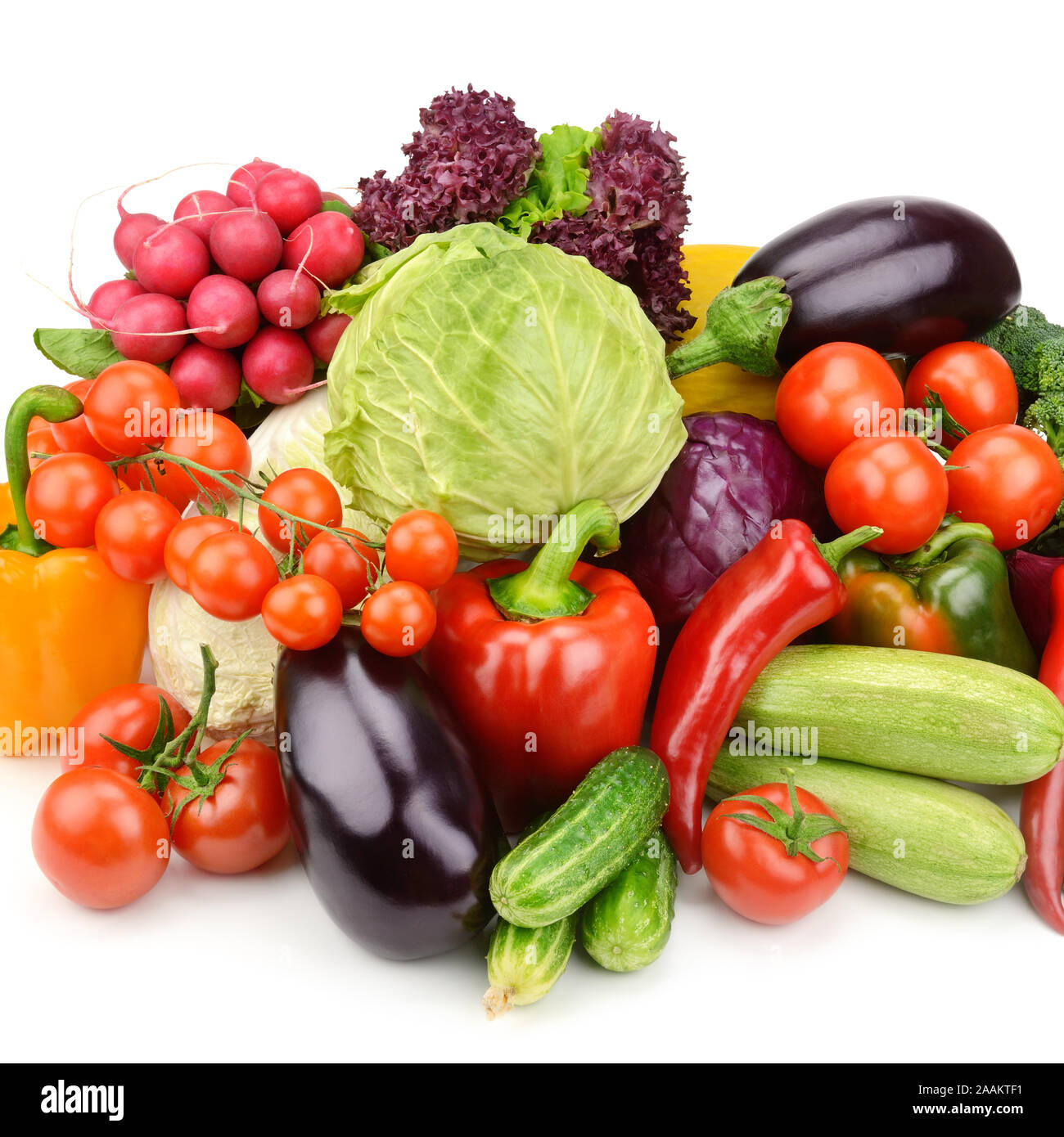 set vegetables isolated on white background Stock Photo - Alamy