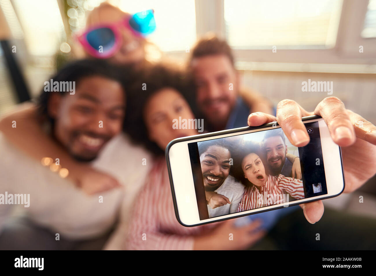 Man woman faces on screen hi-res stock photography and images - Alamy