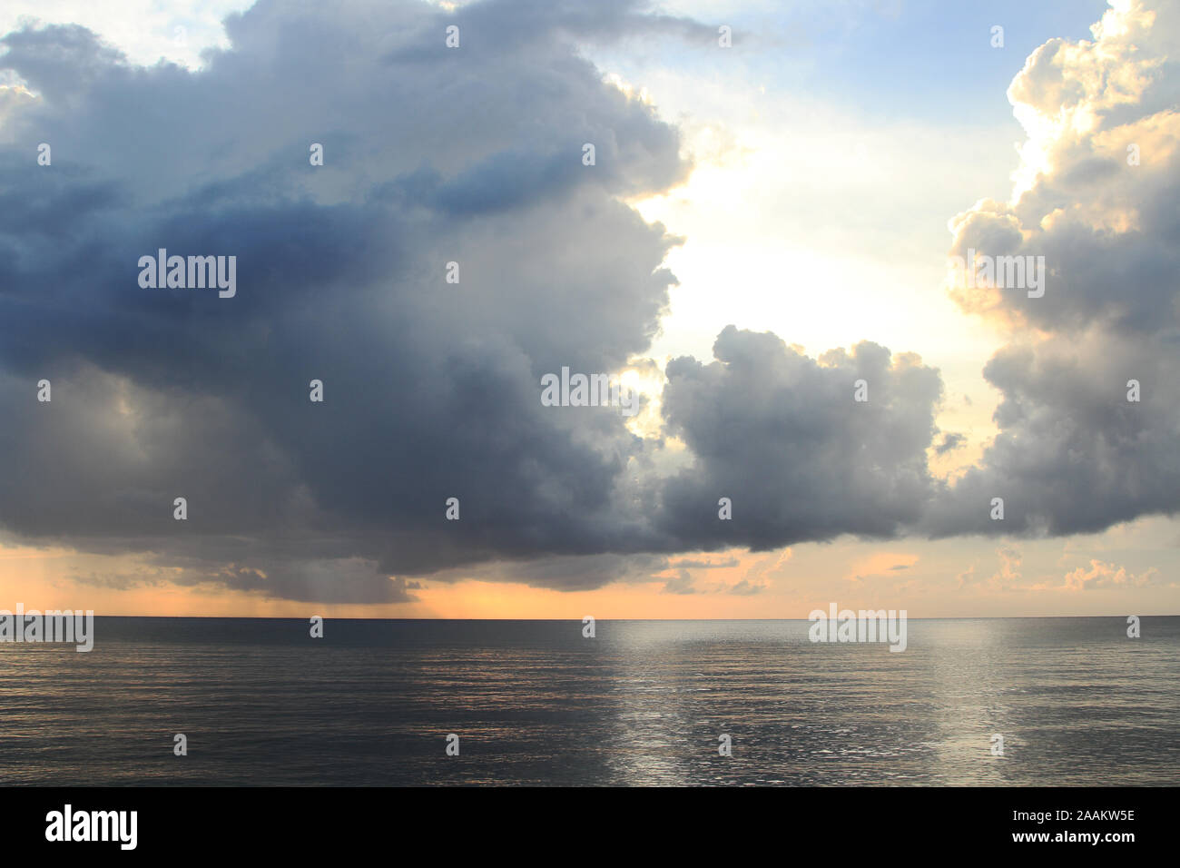 Background of nature. Clouds in Caribbean sea Stock Photo - Alamy