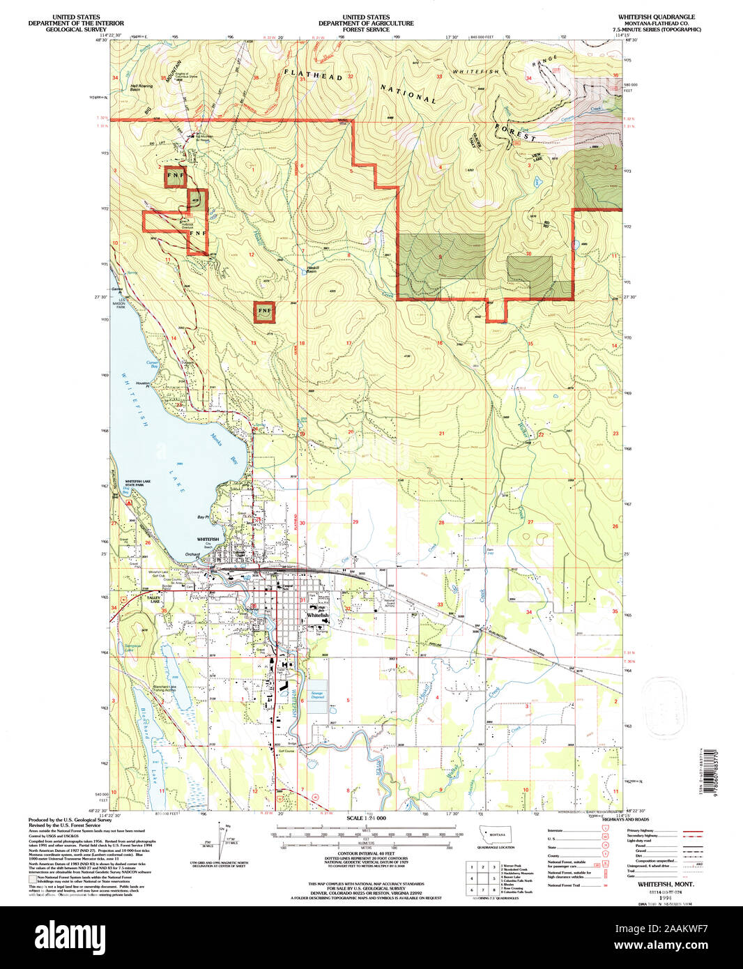 Map of whitefish hi-res stock photography and images - Alamy
