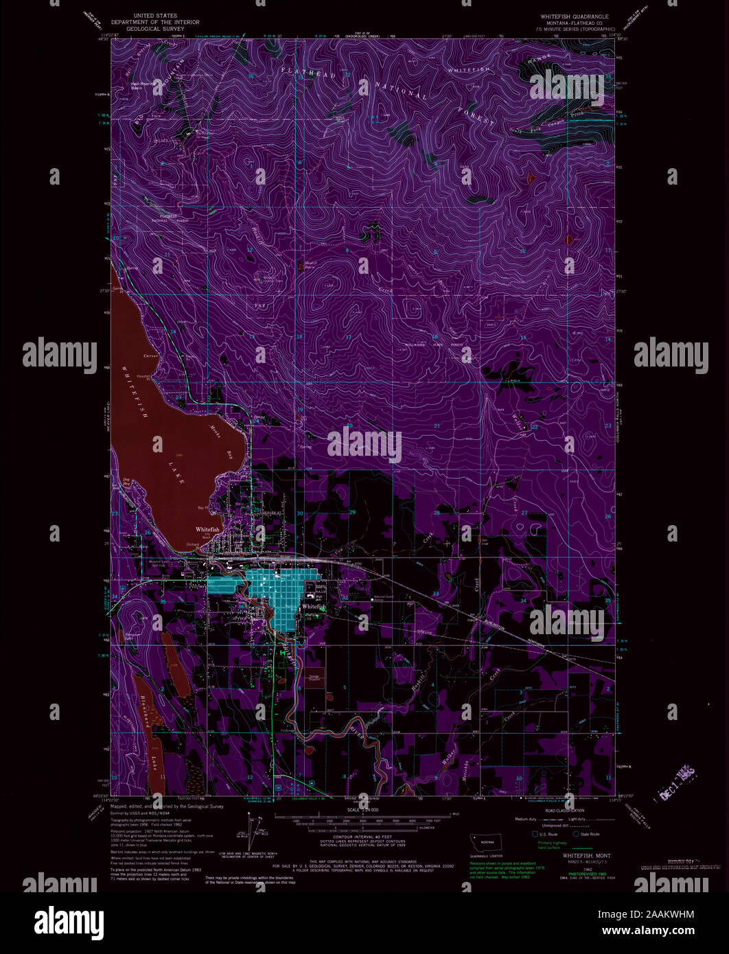 Whitefish montana map hi-res stock photography and images - Alamy