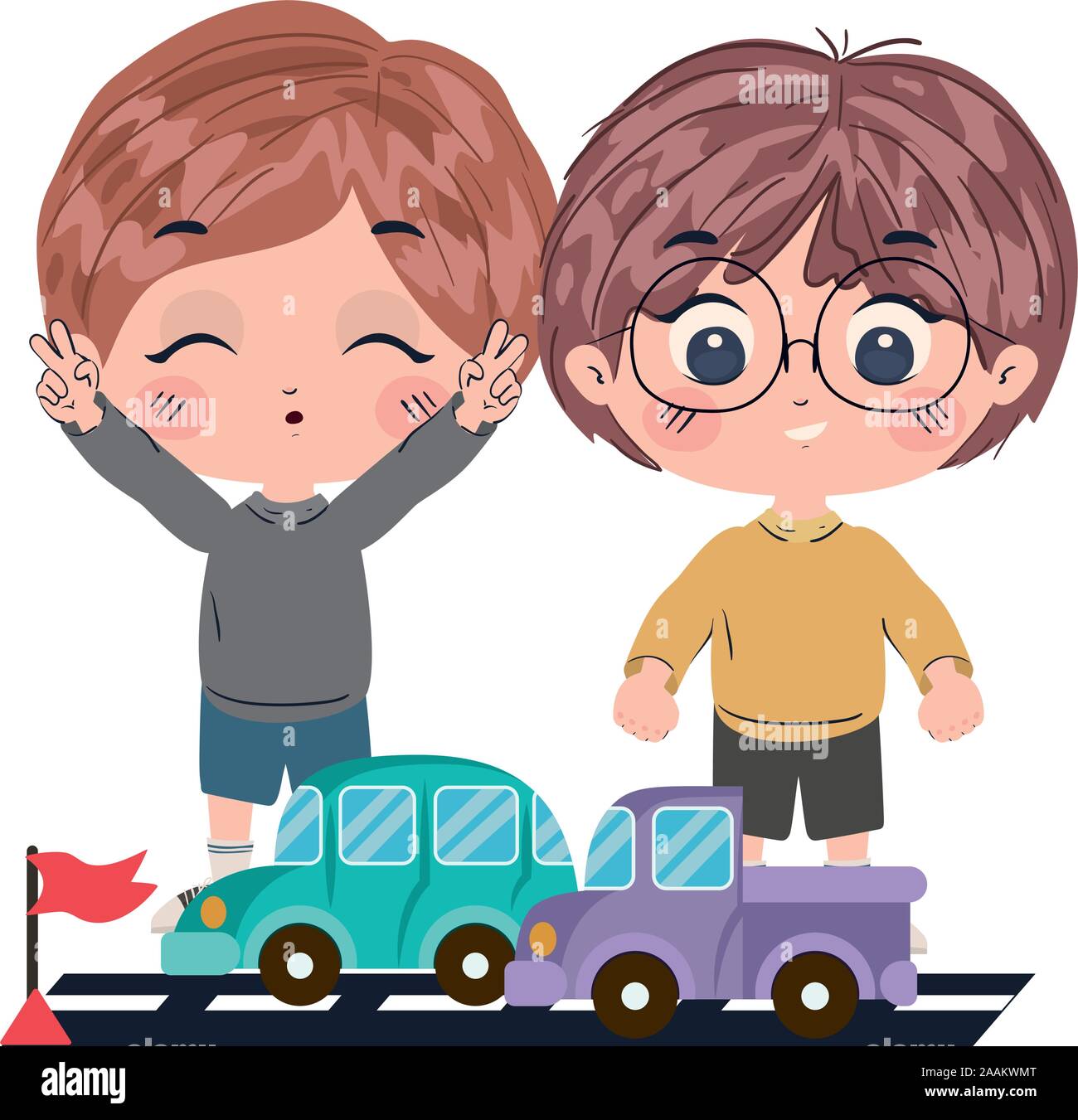 Isolated boys cartoons with toys vector design Stock Vector Image & Art ...