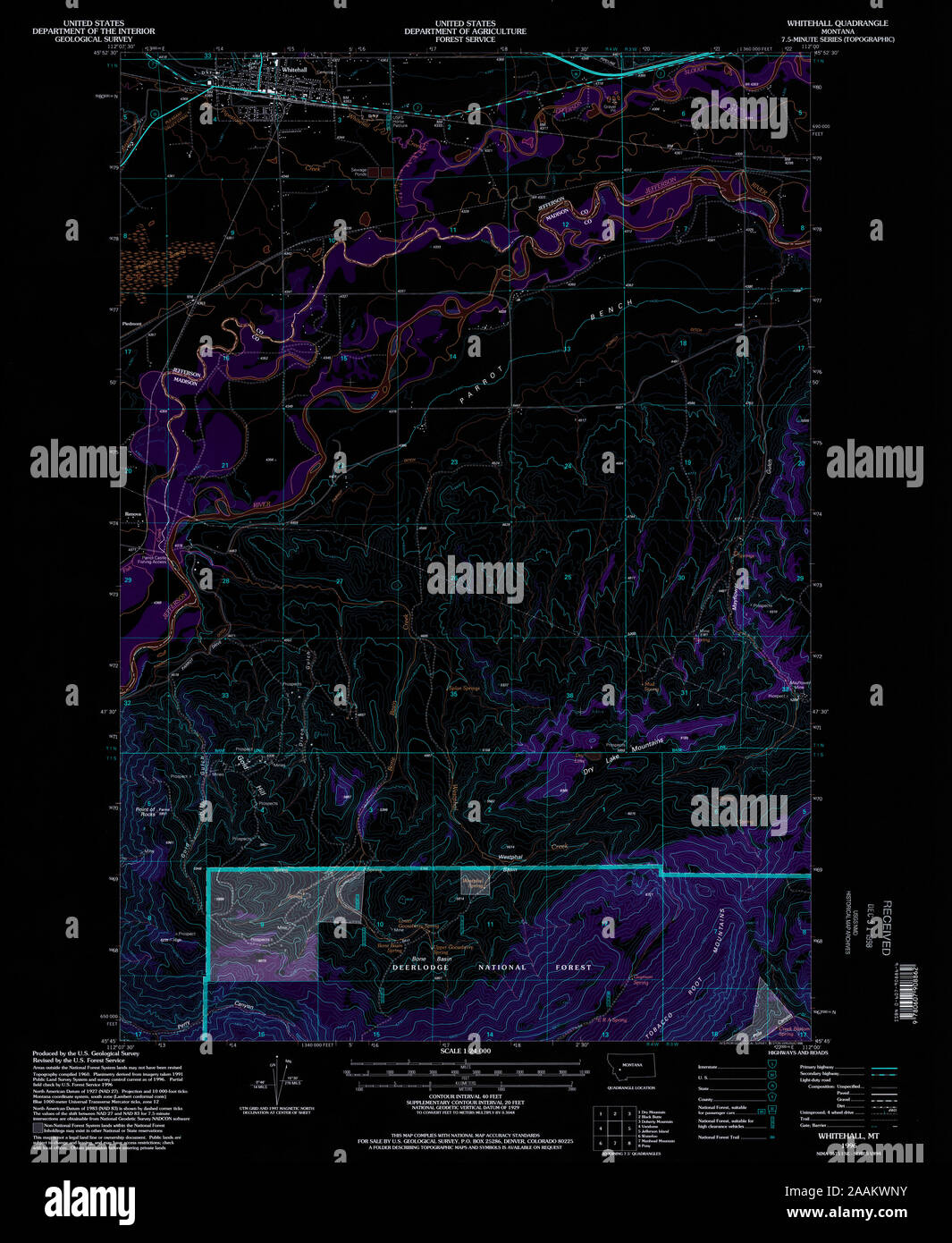 Map of whitehall montana hi-res stock photography and images - Alamy