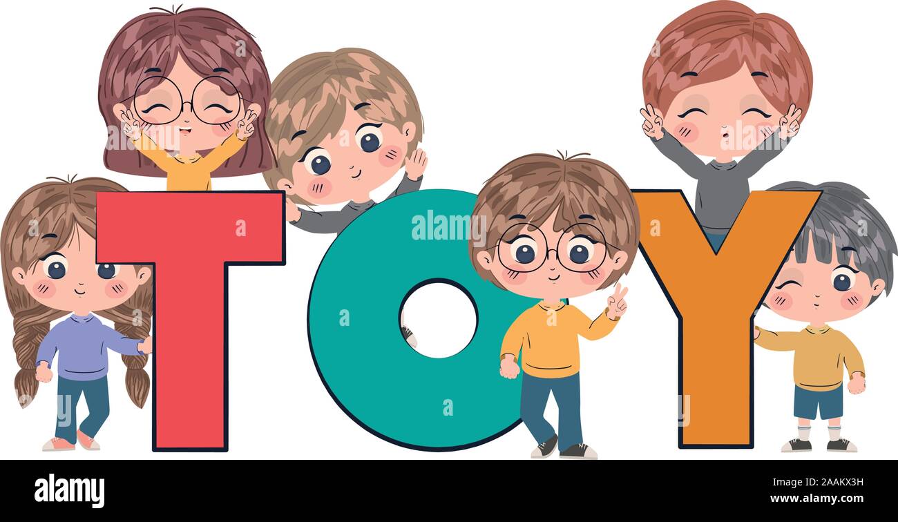 Kids cartoons with toy word vector design Stock Vector Image & Art - Alamy