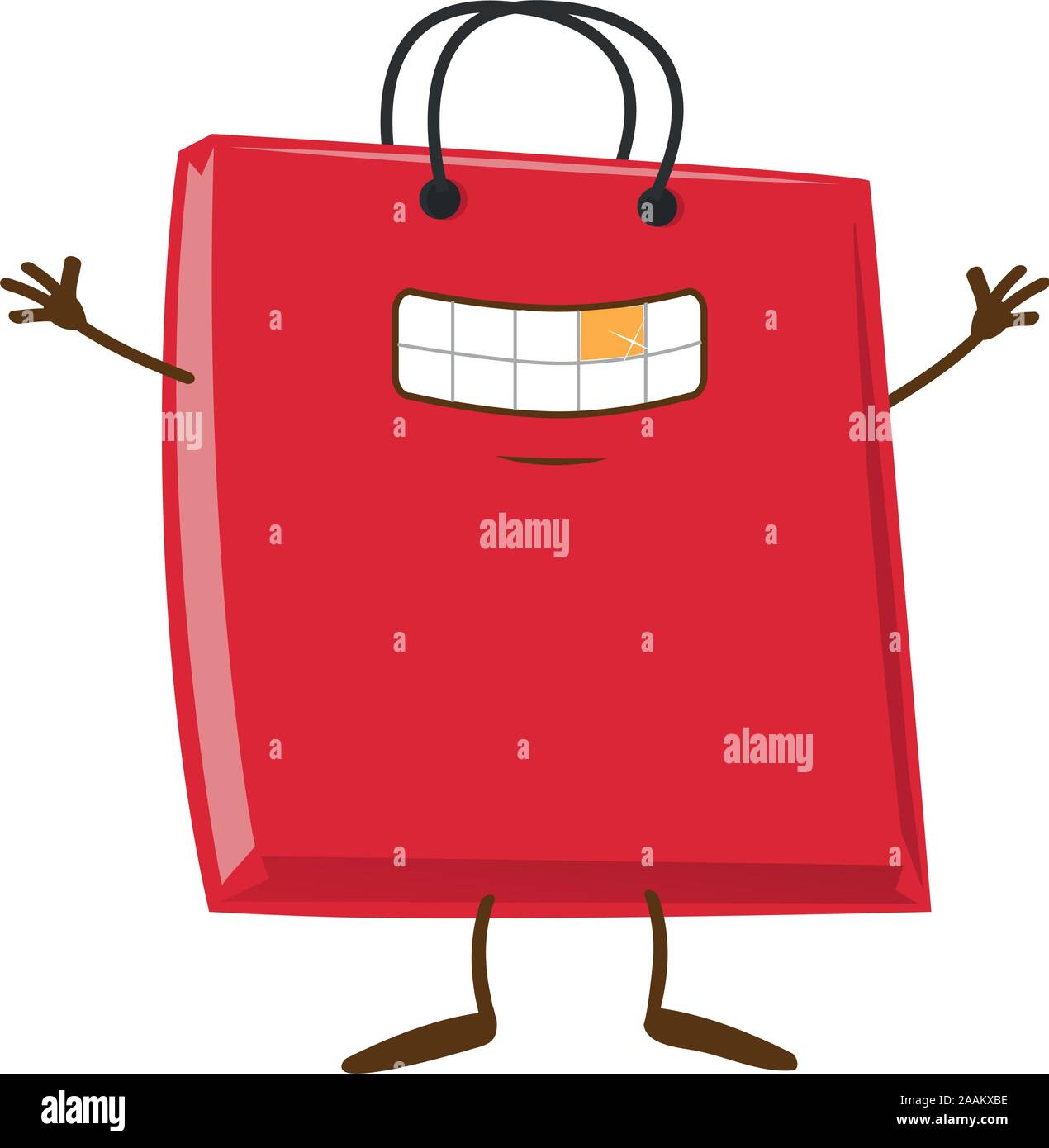 happy Shopping bag cartoon character mascot Stock Vector Image & Art ...