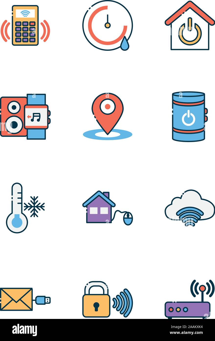 Smart home icon set vector design Stock Vector Image & Art - Alamy