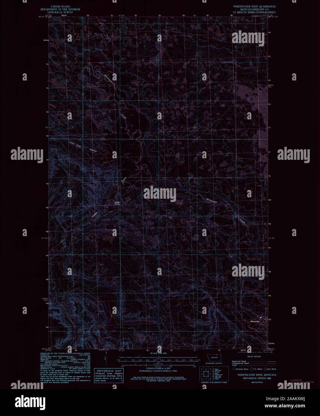 Map of whitewater montana hi-res stock photography and images - Alamy