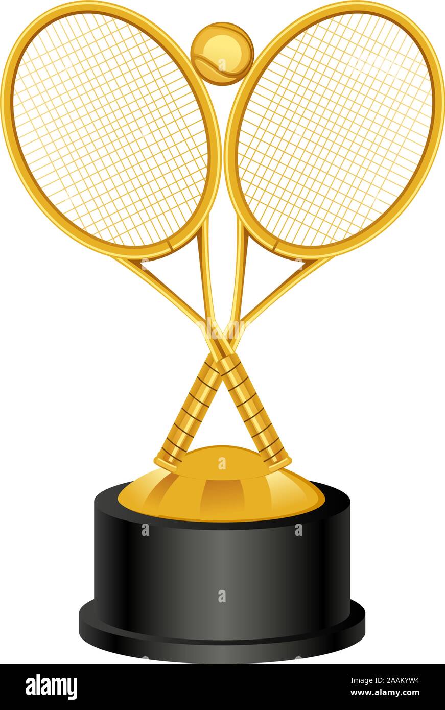Tennis rackets golden trophy vector illustration Stock Vector Image ...