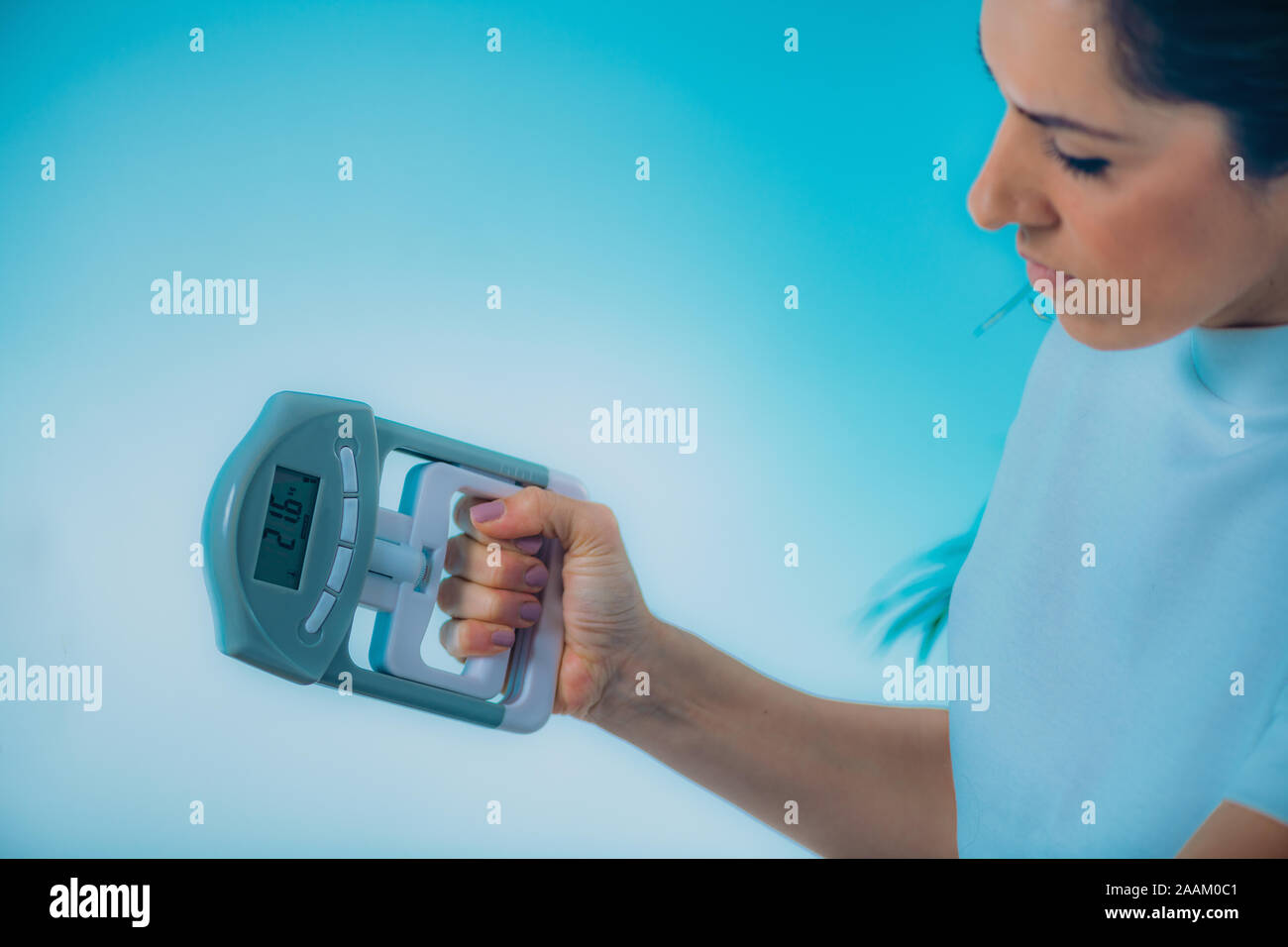 Hand dynamometer, static flexor power Stock Photo - Alamy