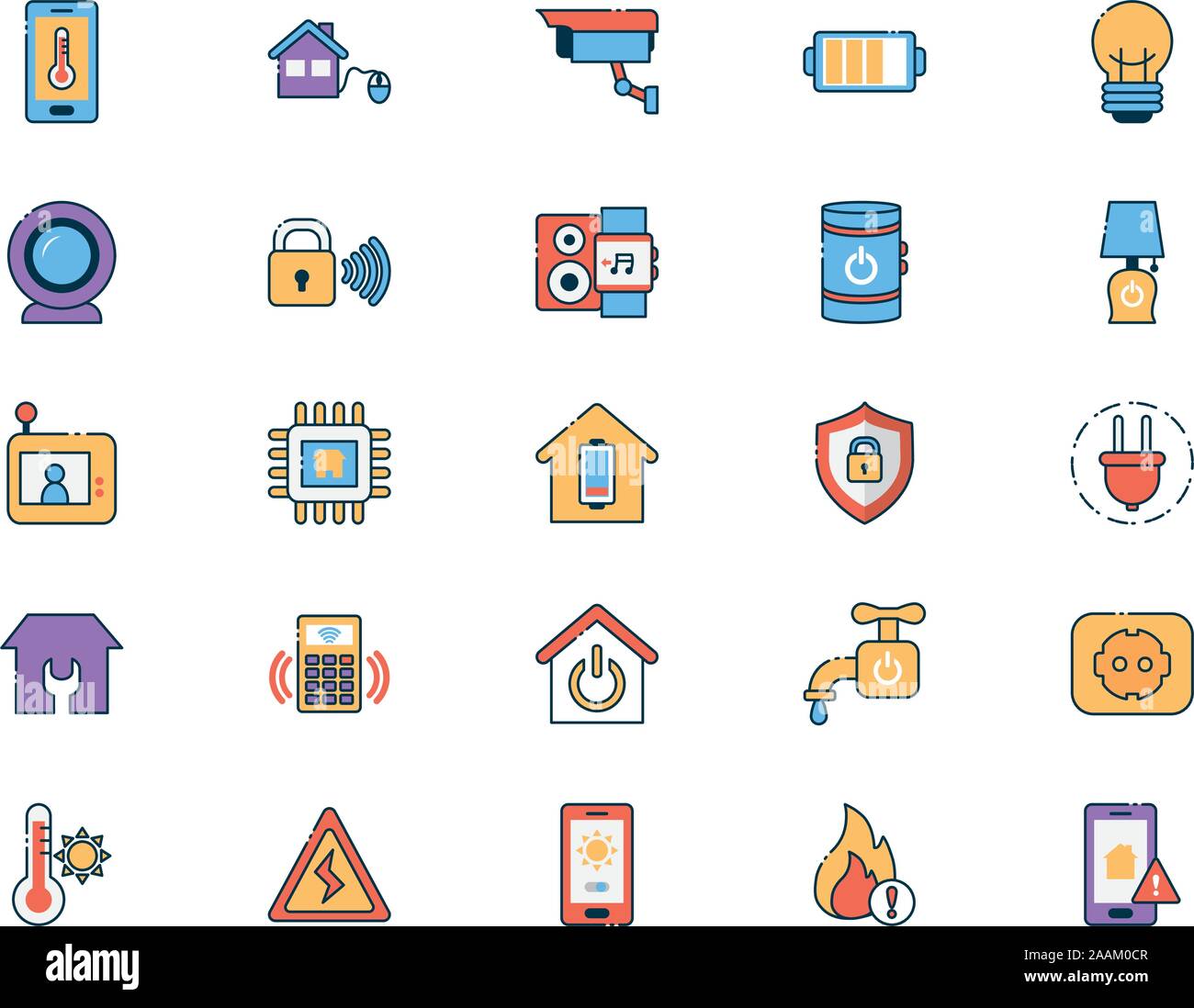 Smart home icon set vector design Stock Vector Image & Art - Alamy