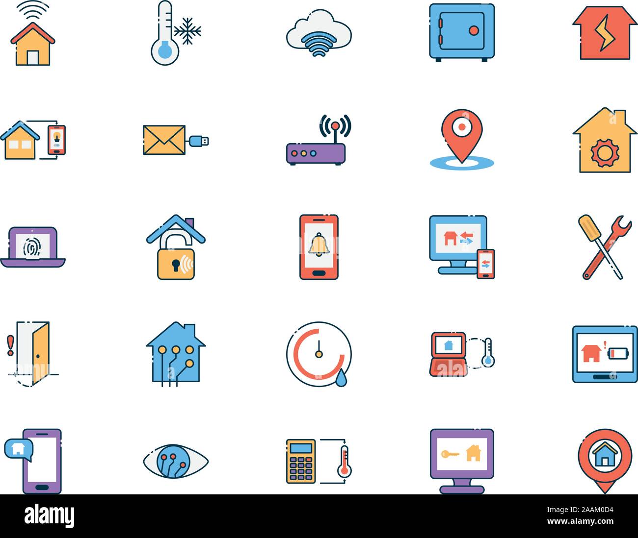 Smart home icon set vector design Stock Vector Image & Art - Alamy