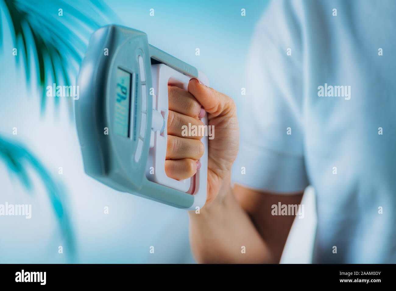Hand dynamometer, static flexor power Stock Photo - Alamy