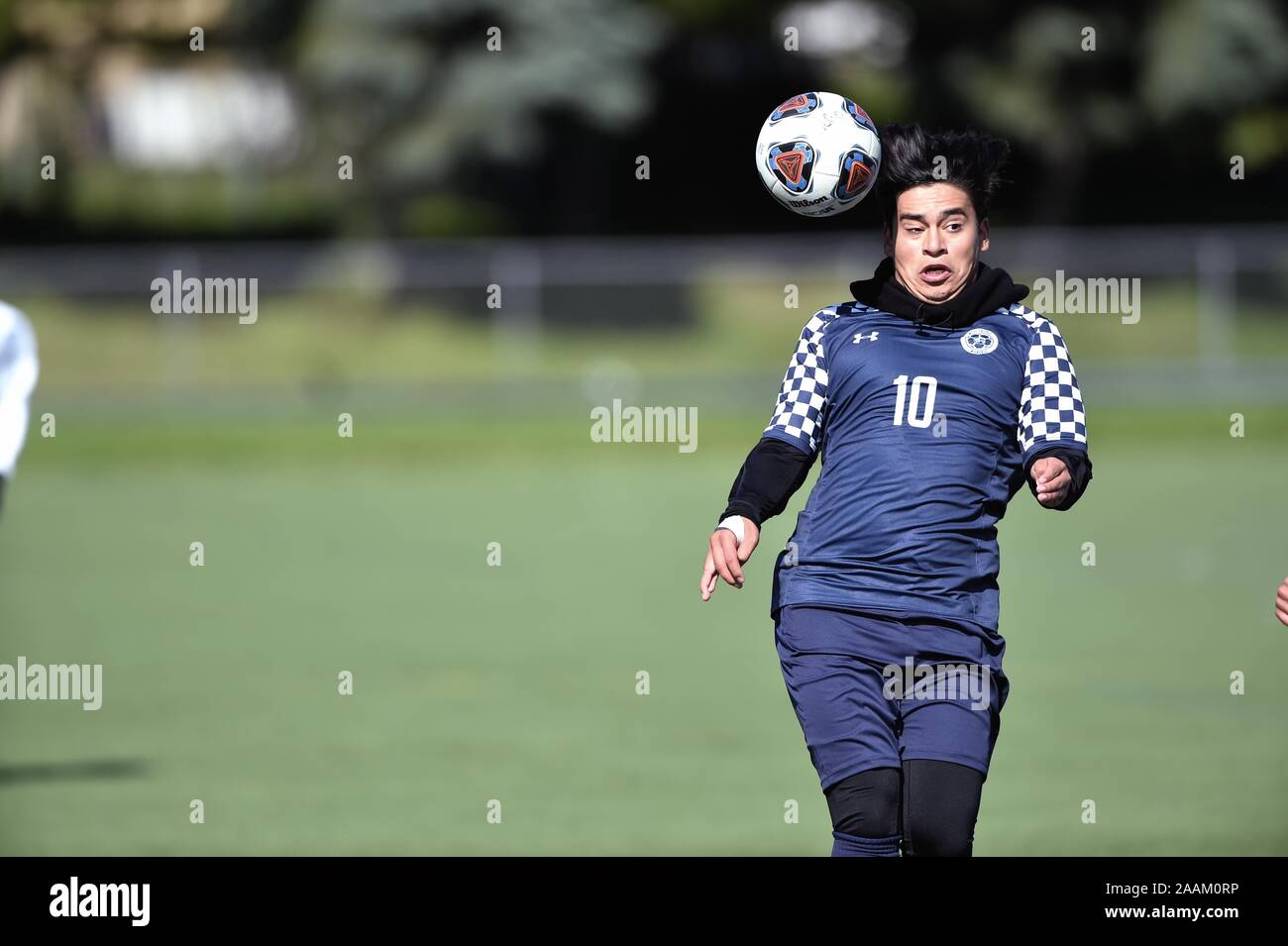 Boys football heading ball hi-res stock photography and images - Alamy
