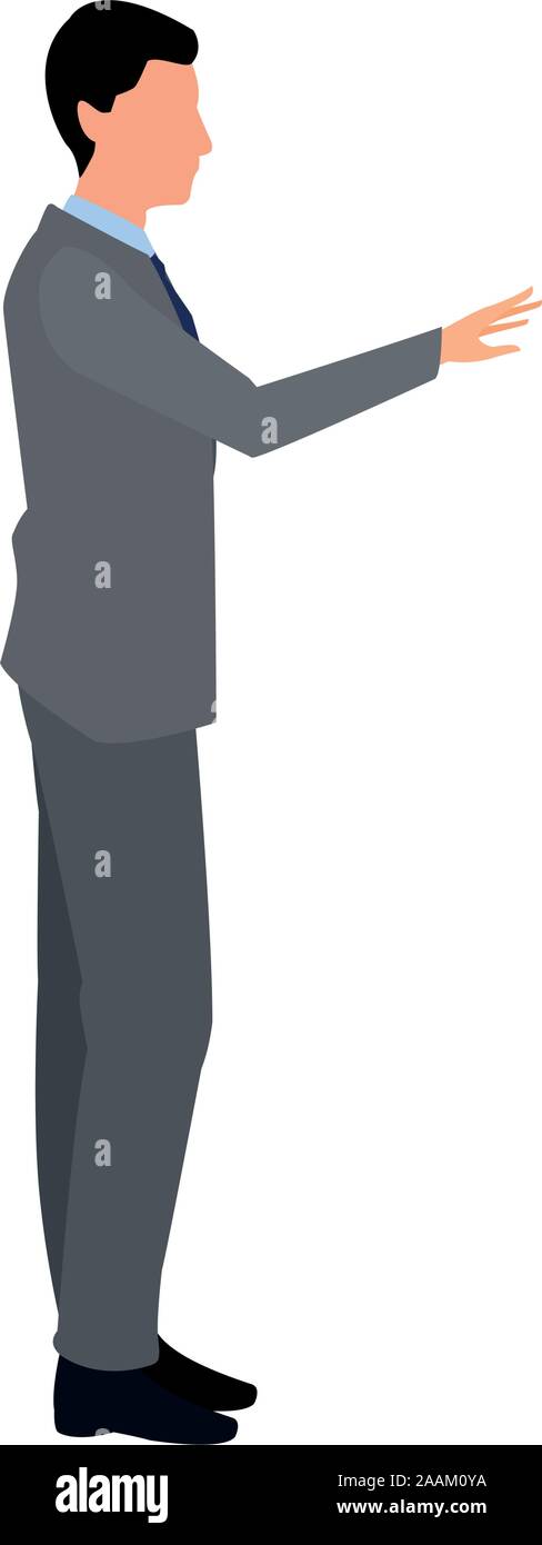 Young man pointing confidence Stock Vector Images - Alamy