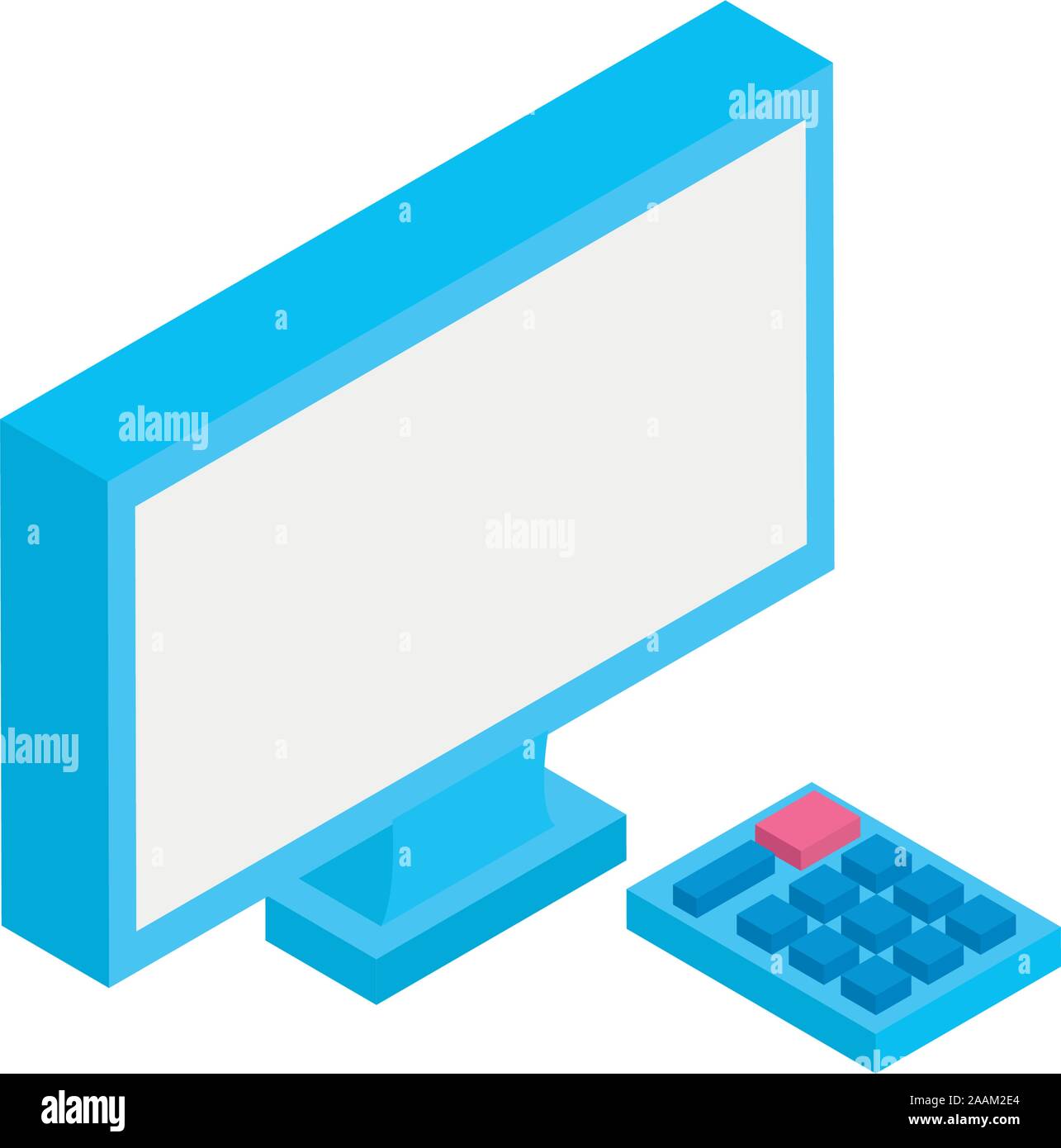 desktop computer with calculator devices Stock Vector Image & Art - Alamy