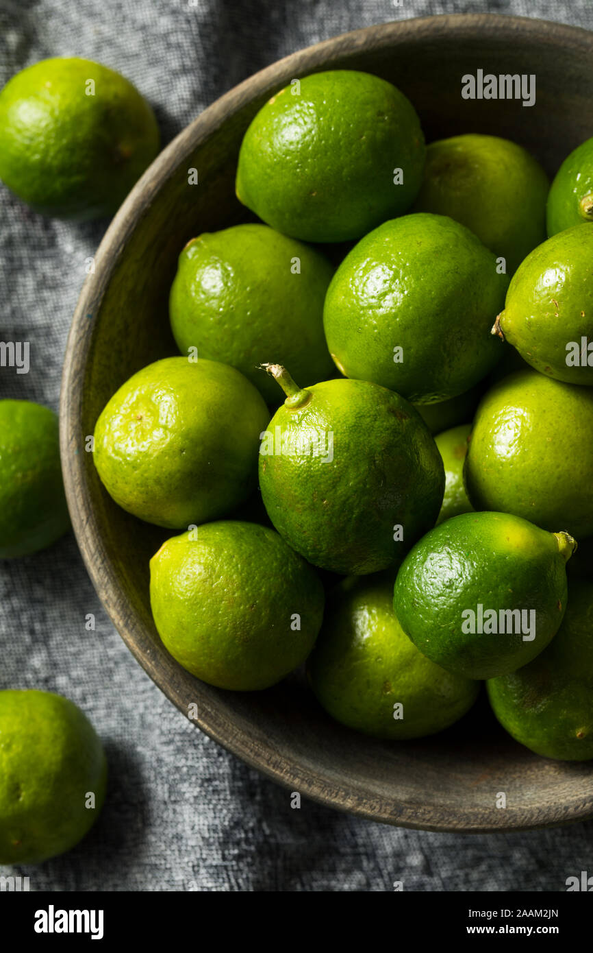 Raw Green Organic Key Limes Ready to Eat Stock Photo - Alamy