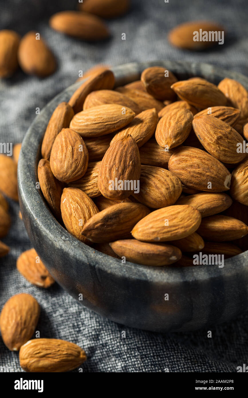 Raw Organic Shelled Almonds Ready to Snack on Stock Photo - Alamy