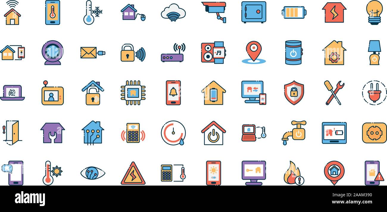 Smart home icon set vector design Stock Vector Image & Art - Alamy