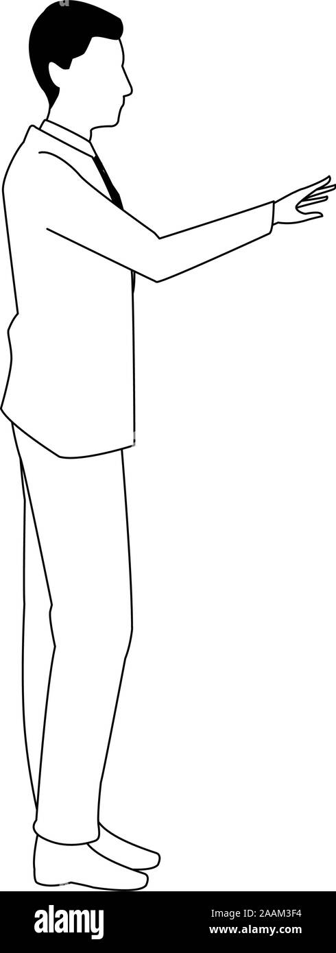 Young man pointing confidence Stock Vector Images - Alamy