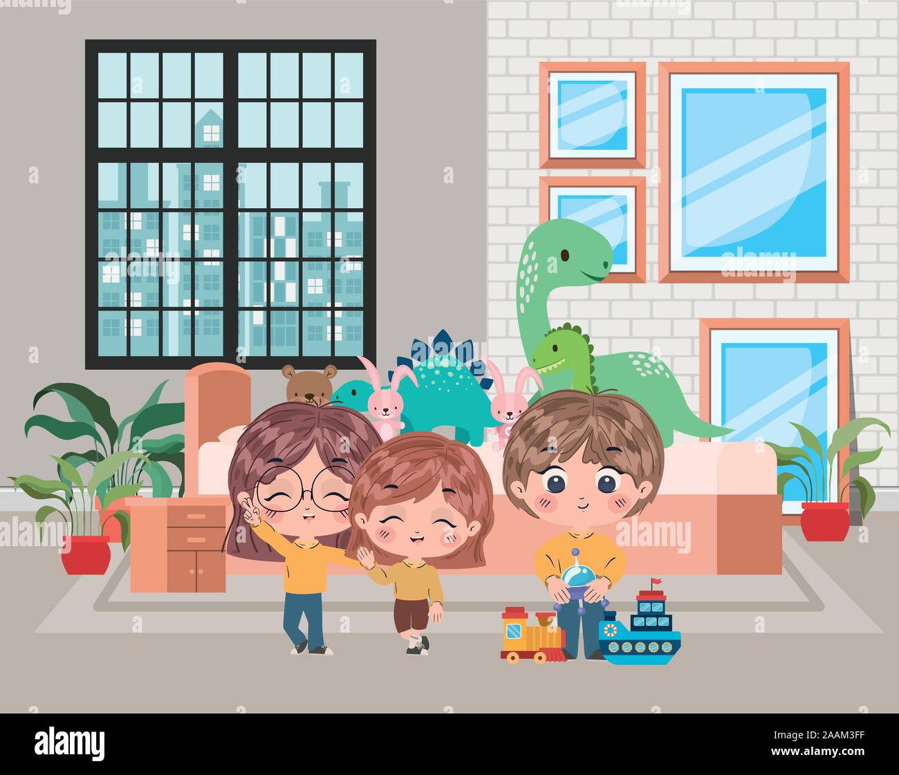 Girls and boy cartoon vector design Stock Vector Image & Art - Alamy