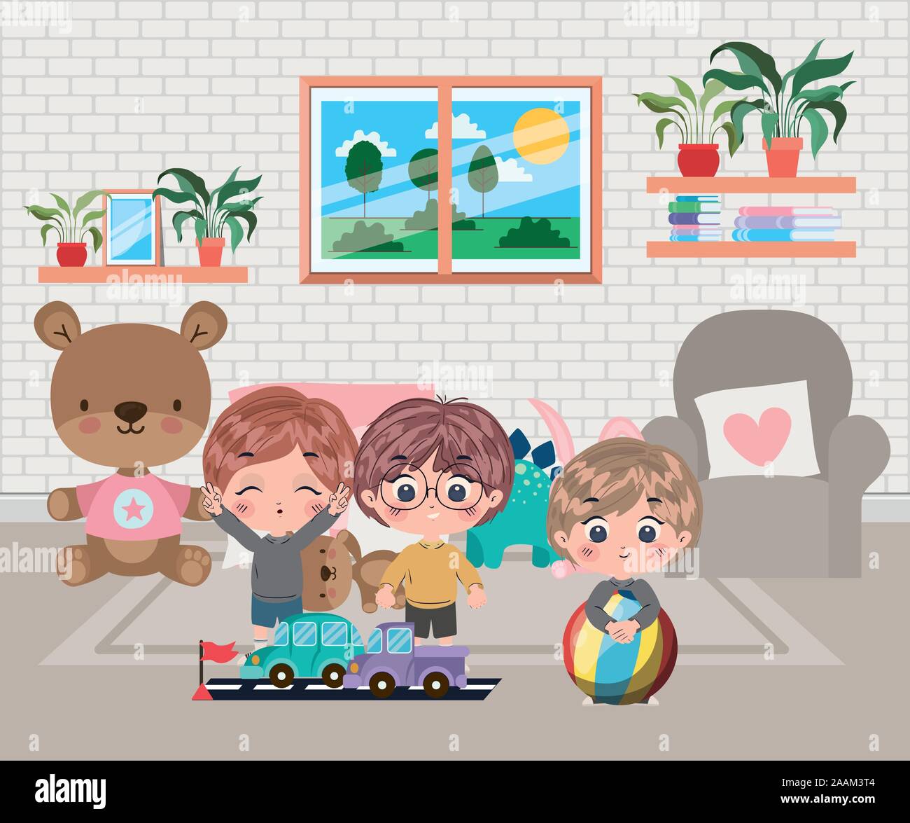 Happy boys cartoons vector design Stock Vector Image & Art - Alamy