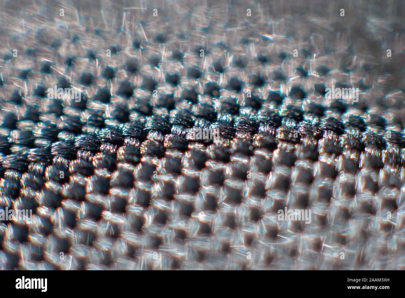 Texture synthetic fabric with very shallow selective focus. Weaving and ...