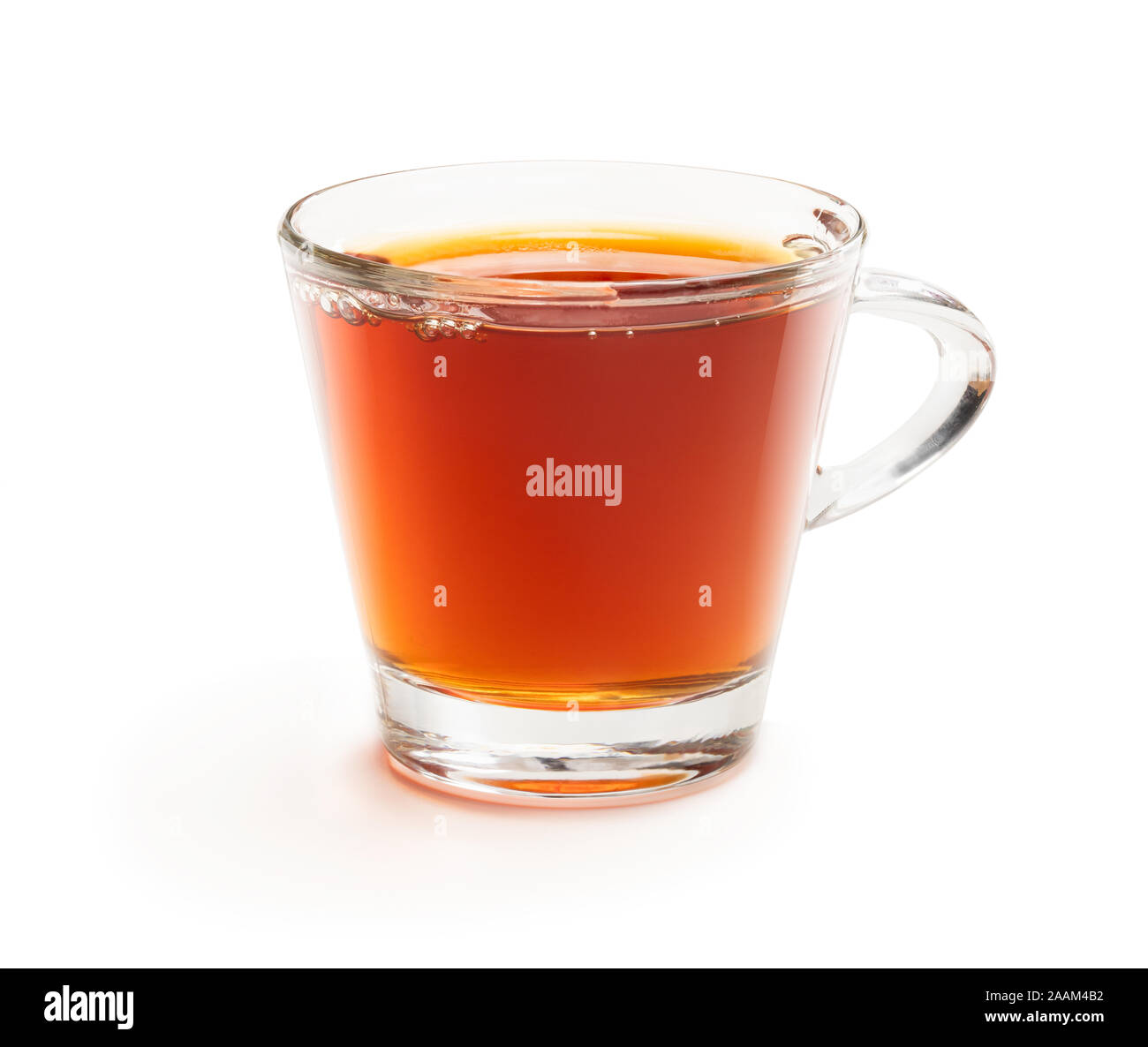 Black tea in glass cup isolated on white Stock Photo - Alamy