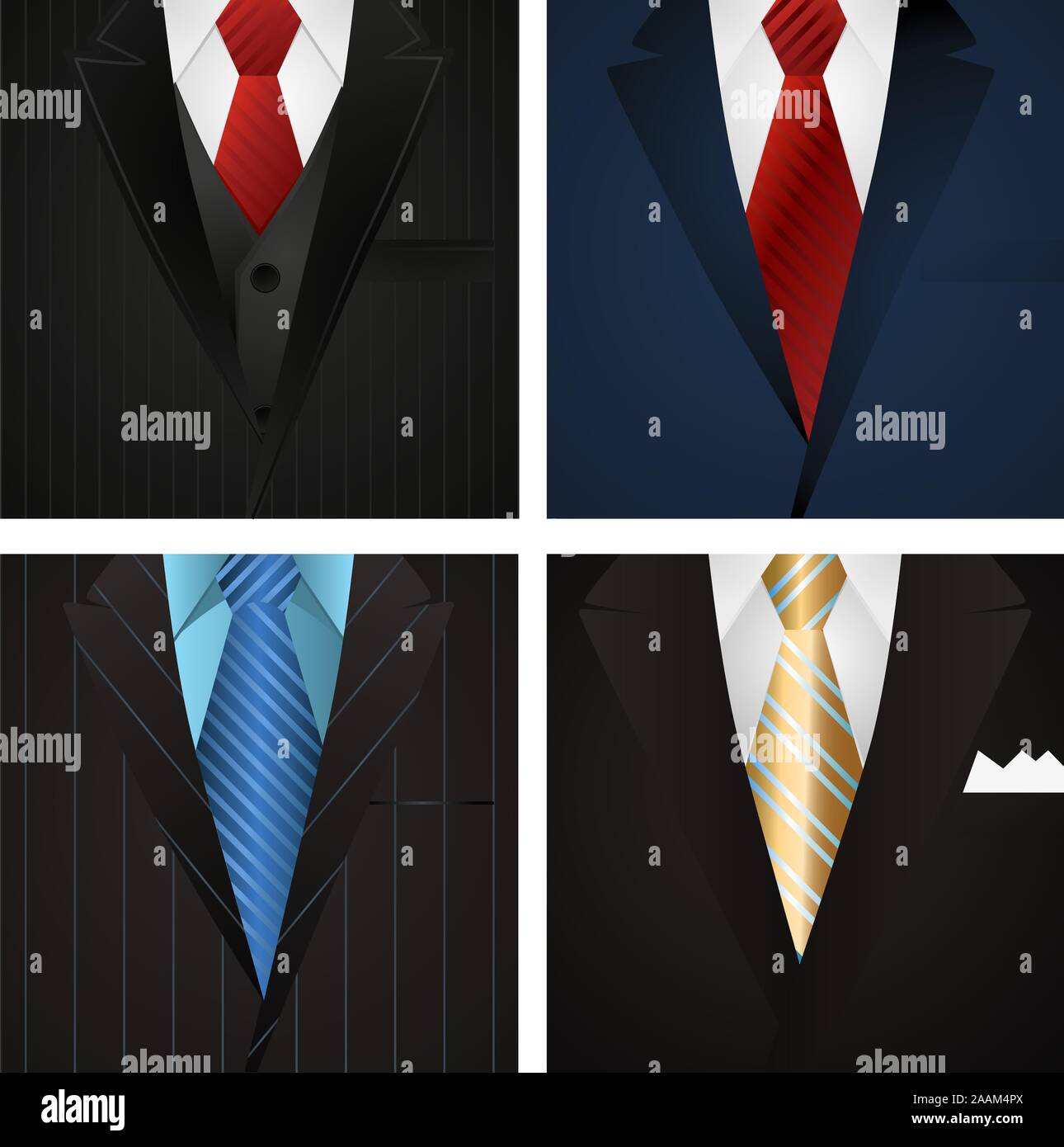 Business Elegance Formal Suit with tie vector illustration Stock Vector ...