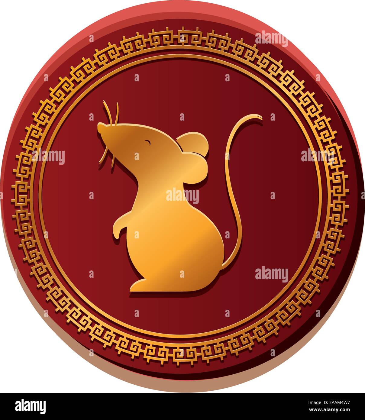 Isolated mouse inside seal stamp vector design Stock Vector Image & Art ...