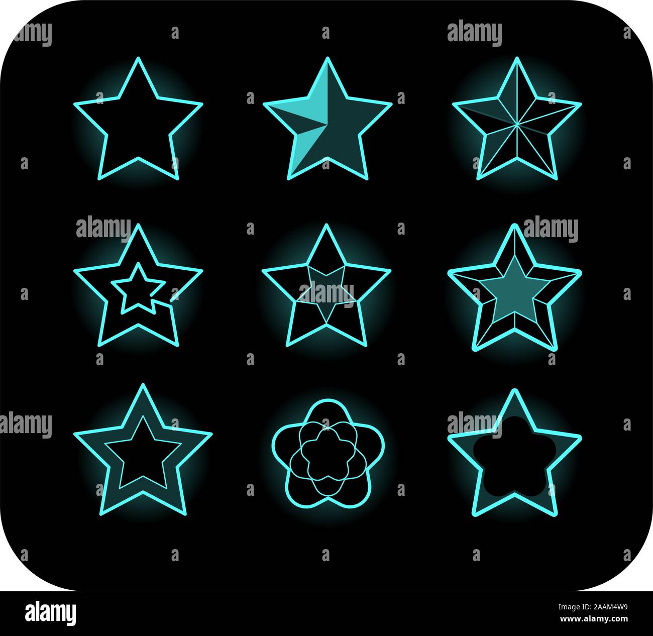 neon star icons Stock Vector Image & Art - Alamy