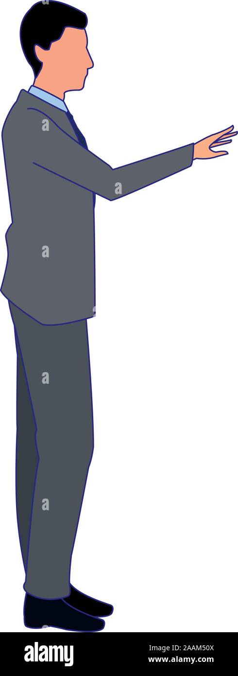 Young man pointing confidence Stock Vector Images - Alamy