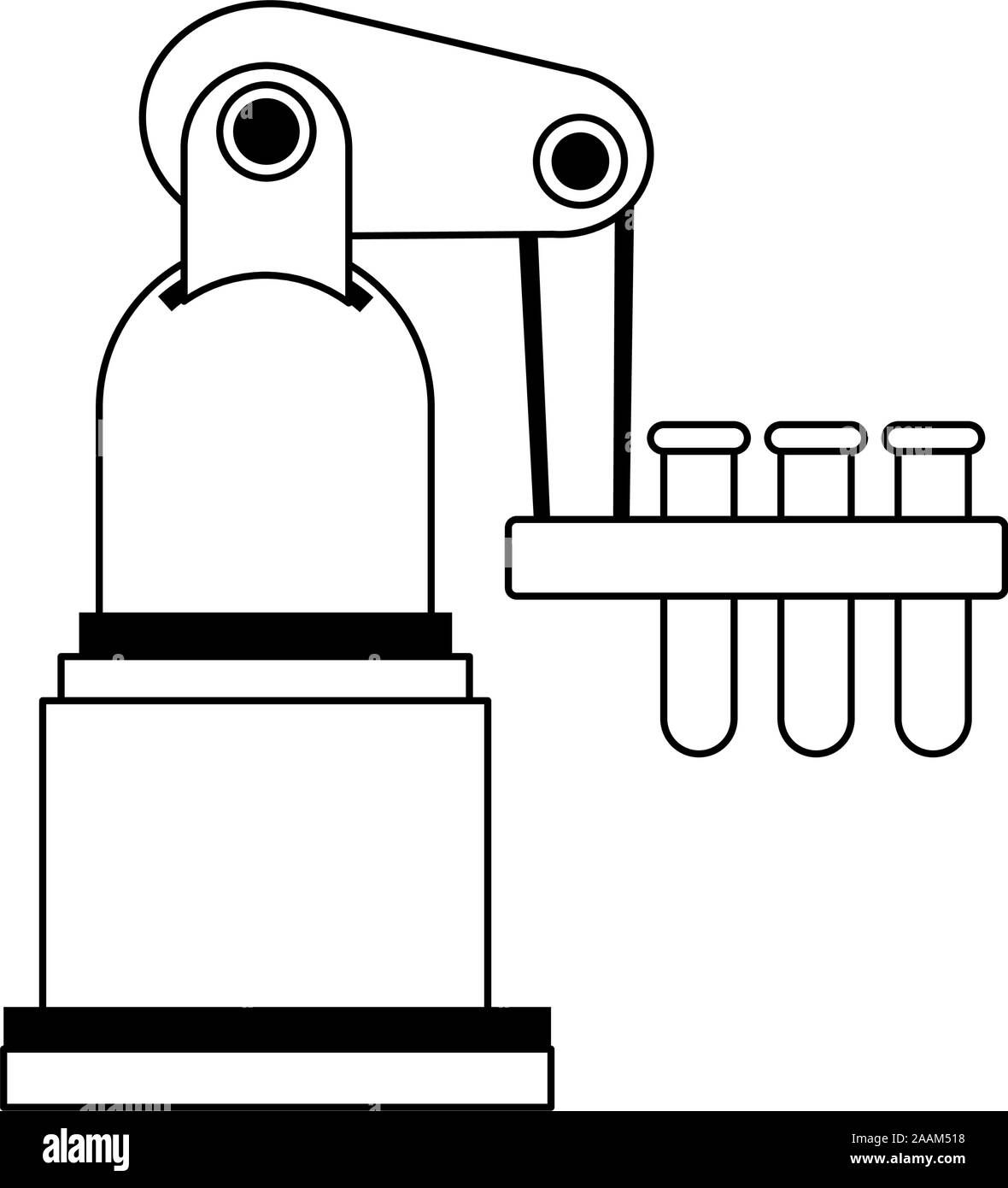 robotic arm with test tubes icon, flat design Stock Vector Image & Art ...