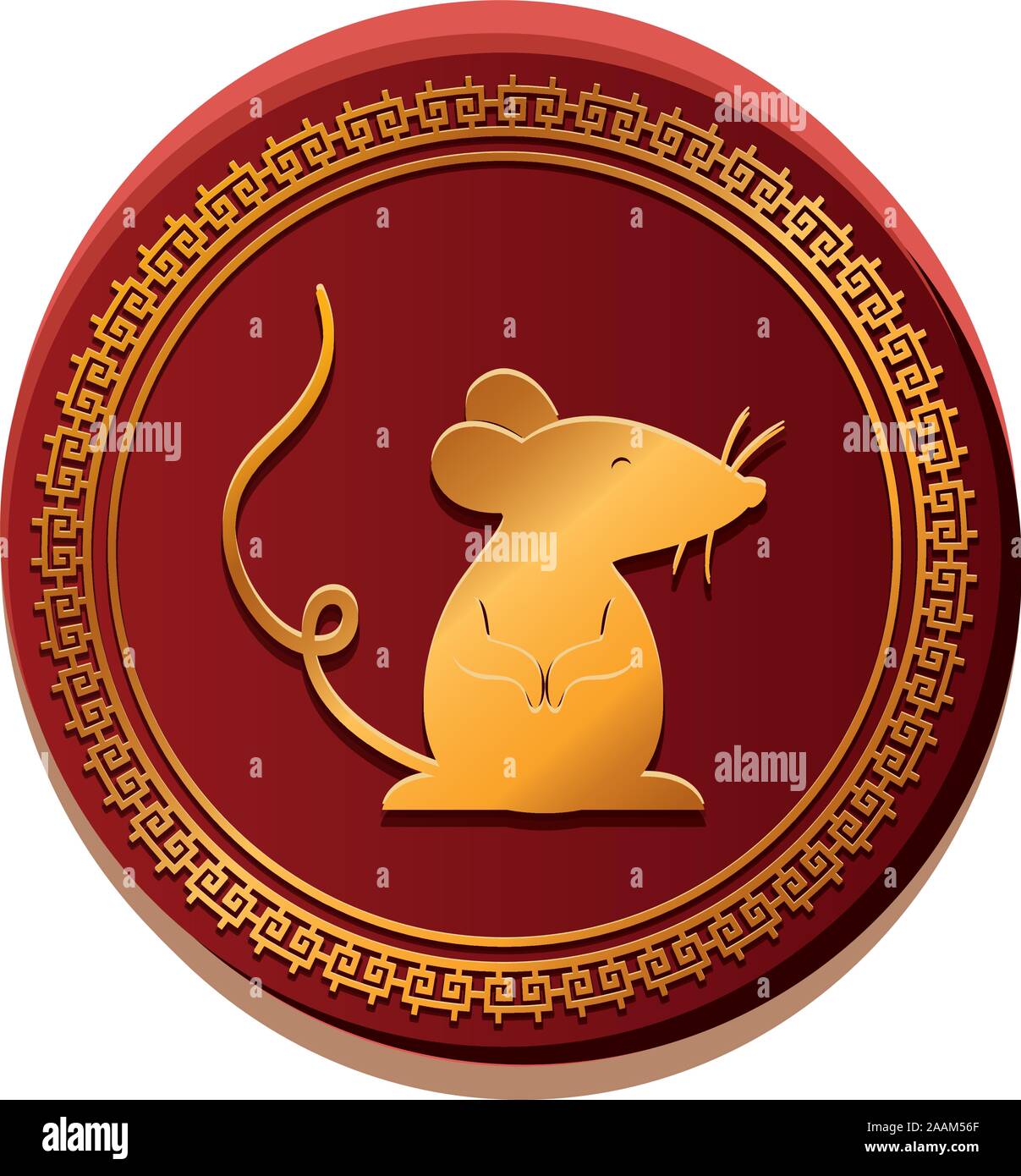 Isolated mouse inside seal stamp vector design Stock Vector Image & Art ...