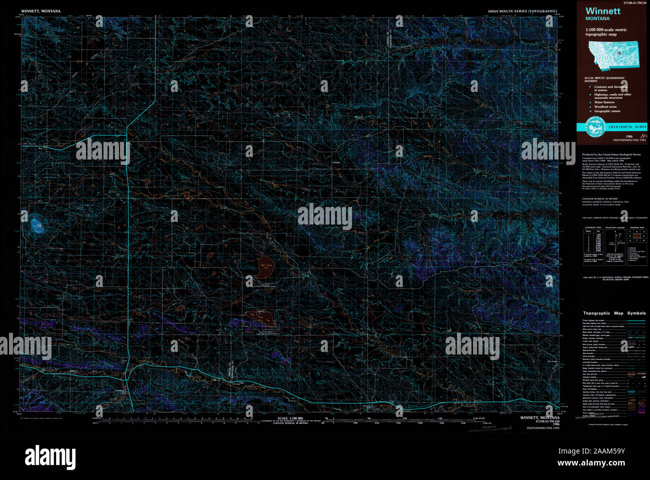 Map of winnett montana hi-res stock photography and images - Alamy